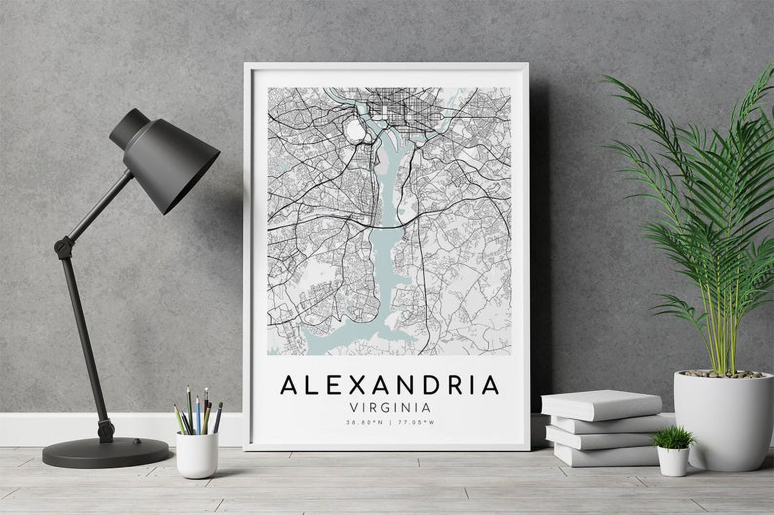 POSTER ALEXANDRIA City Map, Virginia VA Home Map, Map Print, Locations ...