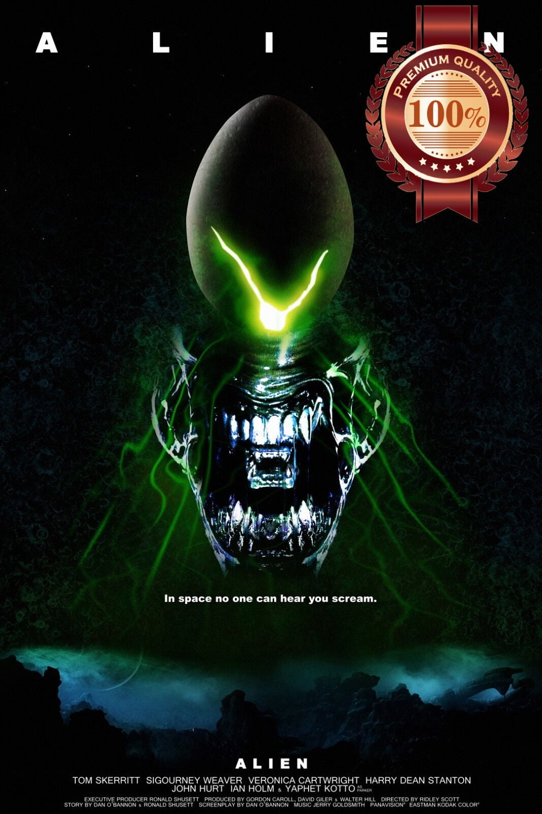 POSTER ALIEN ORIGINAL 1979 70s CLASSIC SIGOURNEY WEAVER MOVIE PRINT ...