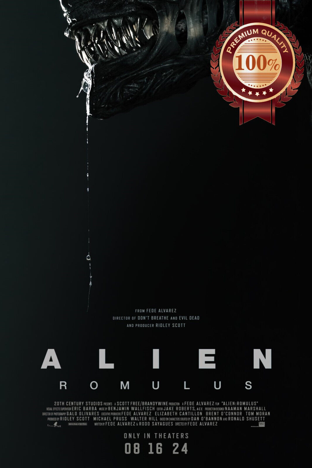 POSTER ALIEN ROMULUS 2024 TEASER ORIGINAL MOVIE CINEMA PRINT PREMIUM ...