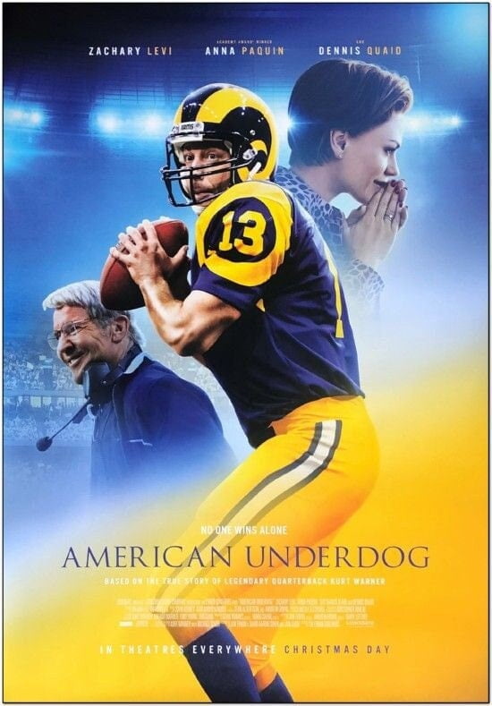 POSTER AMERICAN UNDERDOG - 2021- original Movie Poster - Zachary Levi ...