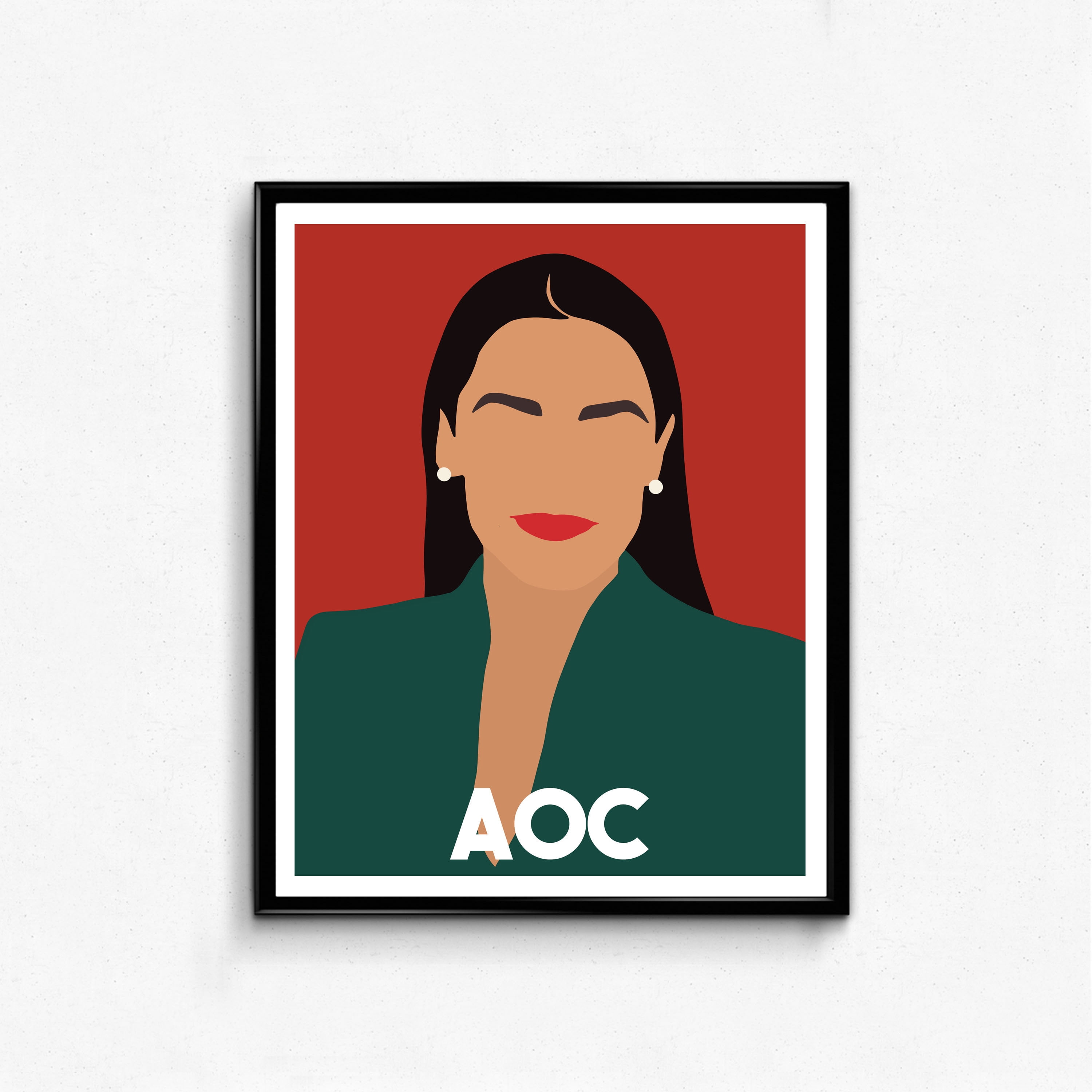 Poster AOC Alexandria Ocasio-Cortez Feminist Icon Print, Wall Art Decor ...