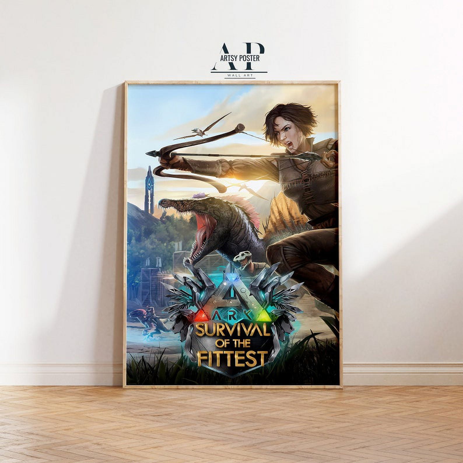 POSTER ARK: Survival of the Fittest Poster, Dinosaur Battle Art ...