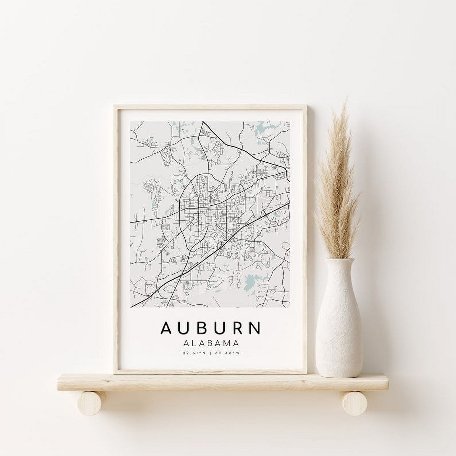 POSTER AUBURN City Map, Alabama minimalist art, Home Map map gift, valentines day gift ...