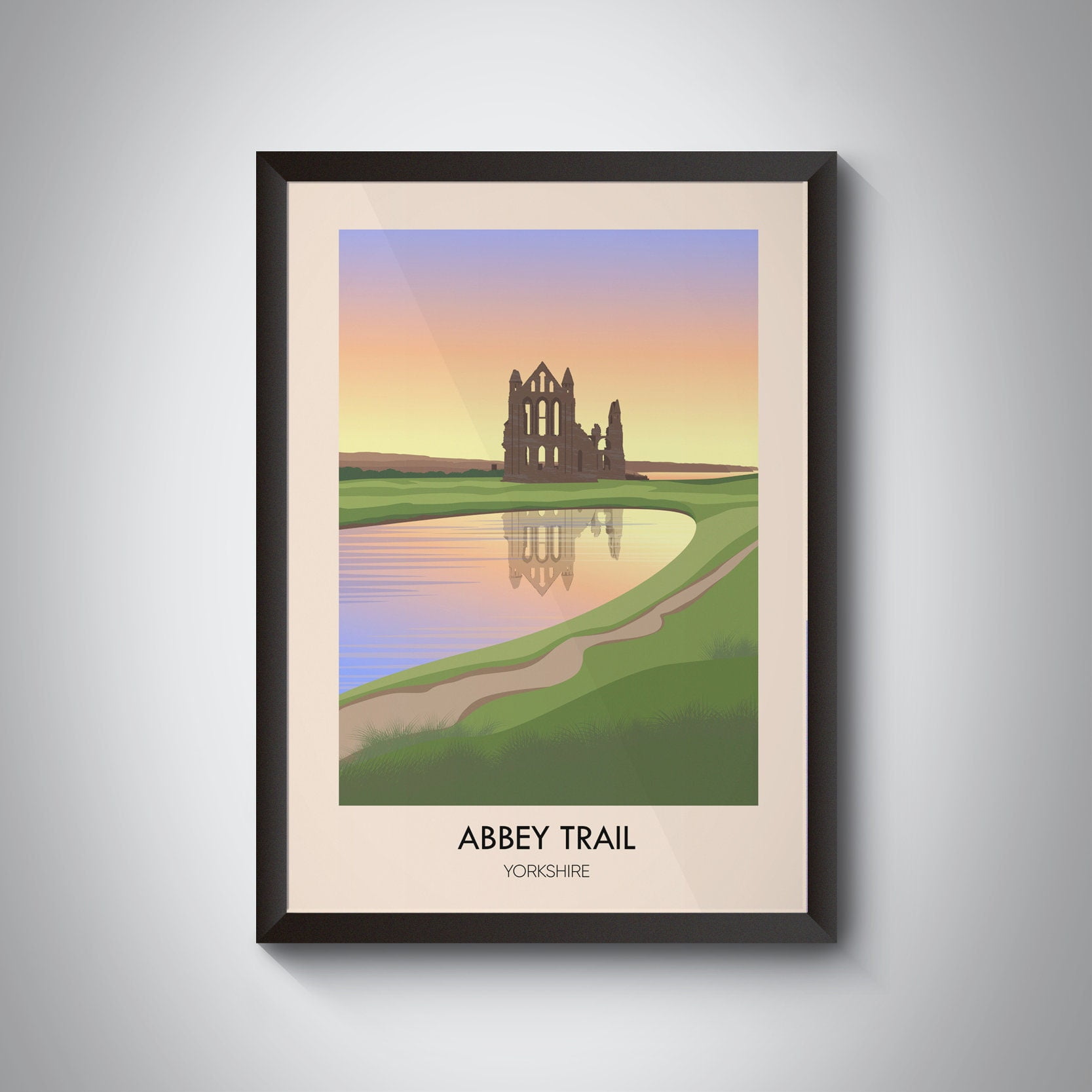 POSTER Abbey Trail Hiking Poster, Yorkshire Dales Abbey Way Print ...