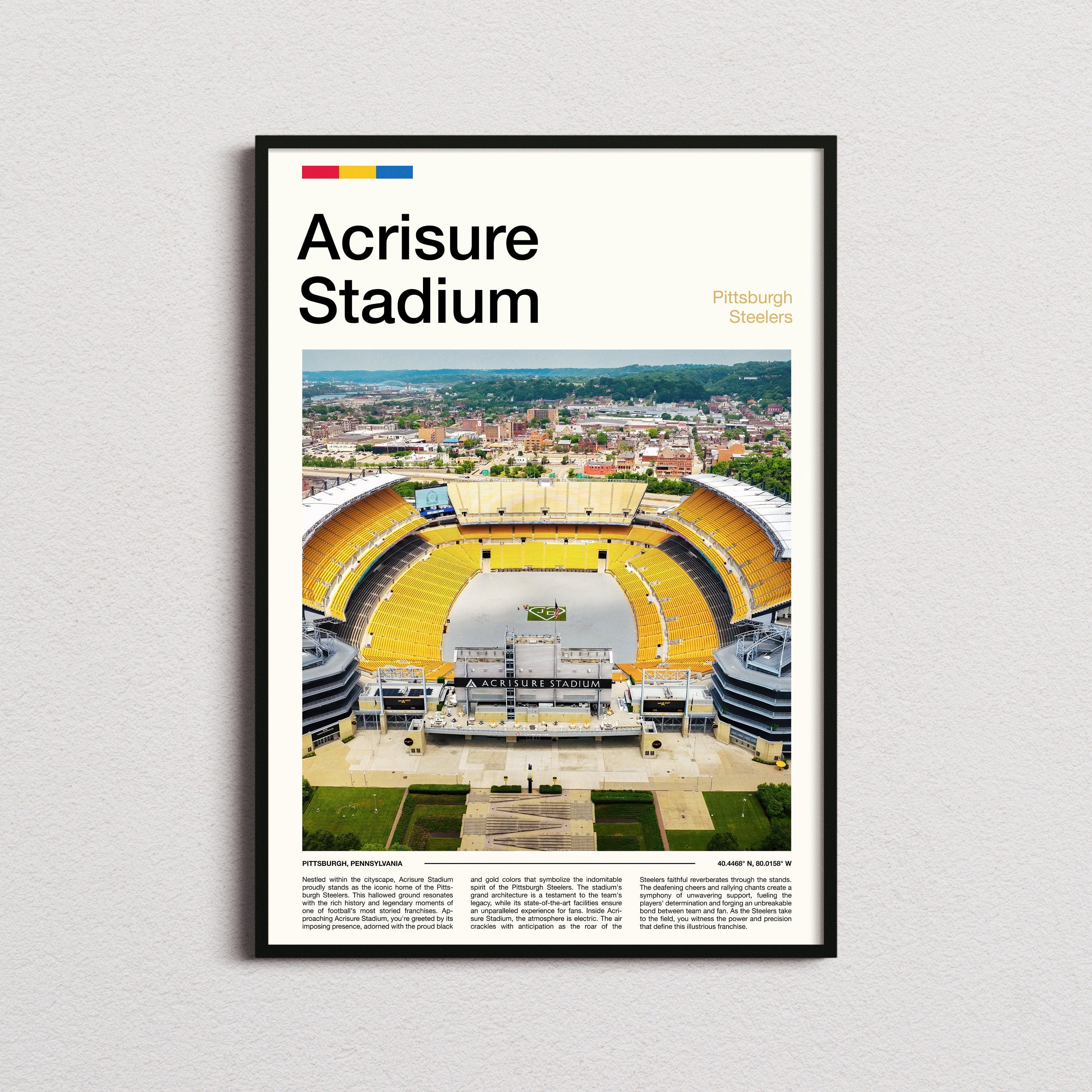 POSTER Acrisure Stadium Print, Pittsburgh Steelers Poster, Acrisure ...