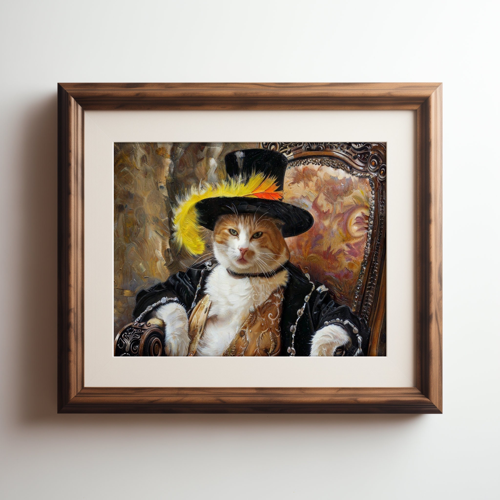 POSTER Adorable Regal Cat Portrait in Vintage - Ginger Tabby Cat ...