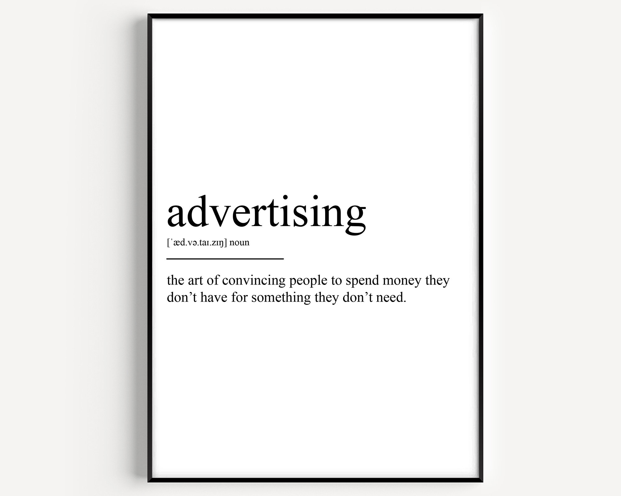 POSTER Advertising Definition Print-UNFRAMED - Walmart.com