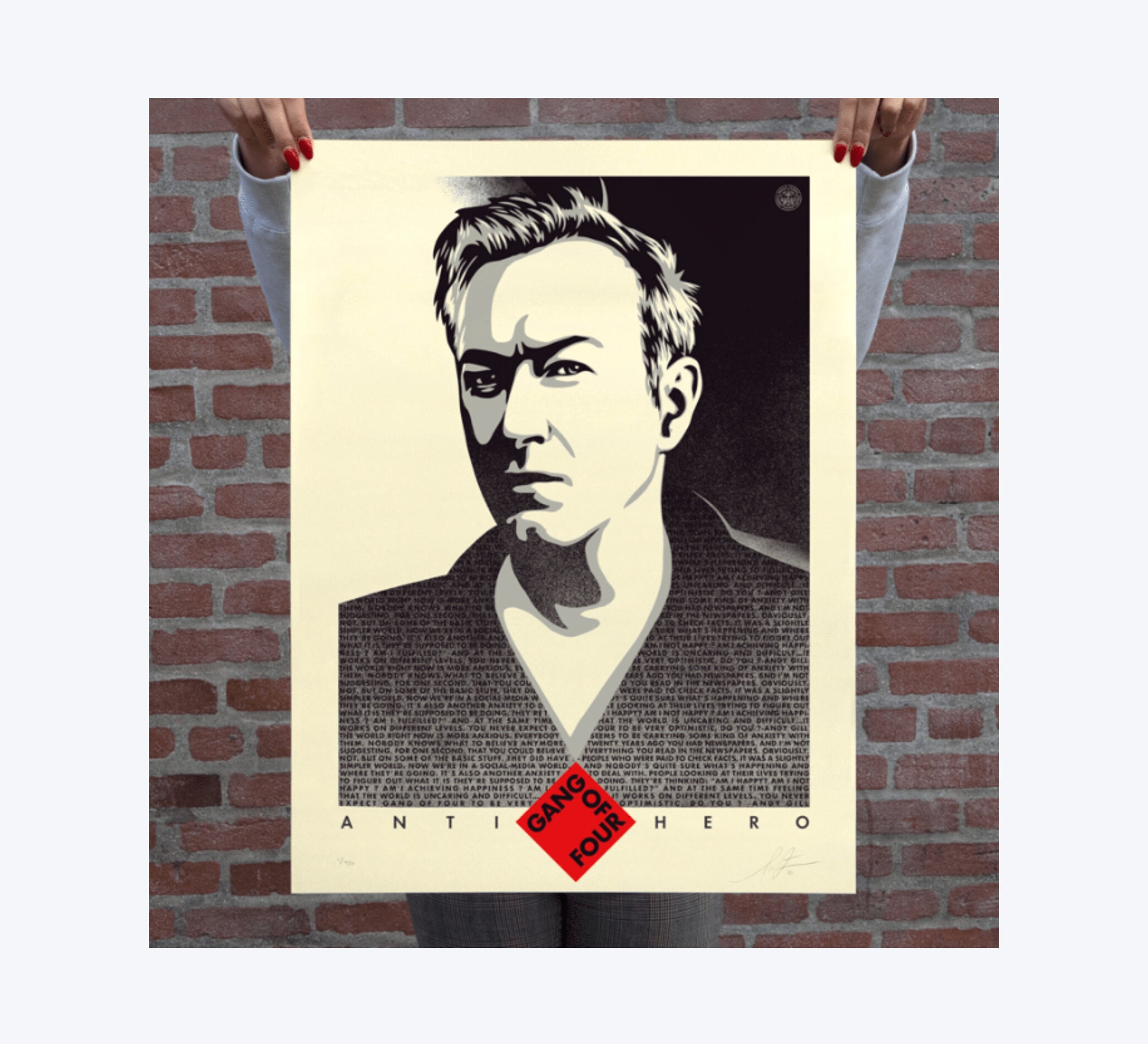 POSTER Affiche Signée - Andy Gill Anti-Hero US - Shepard Fairey (OBEY) - Edition Limitée Ã 400 ...