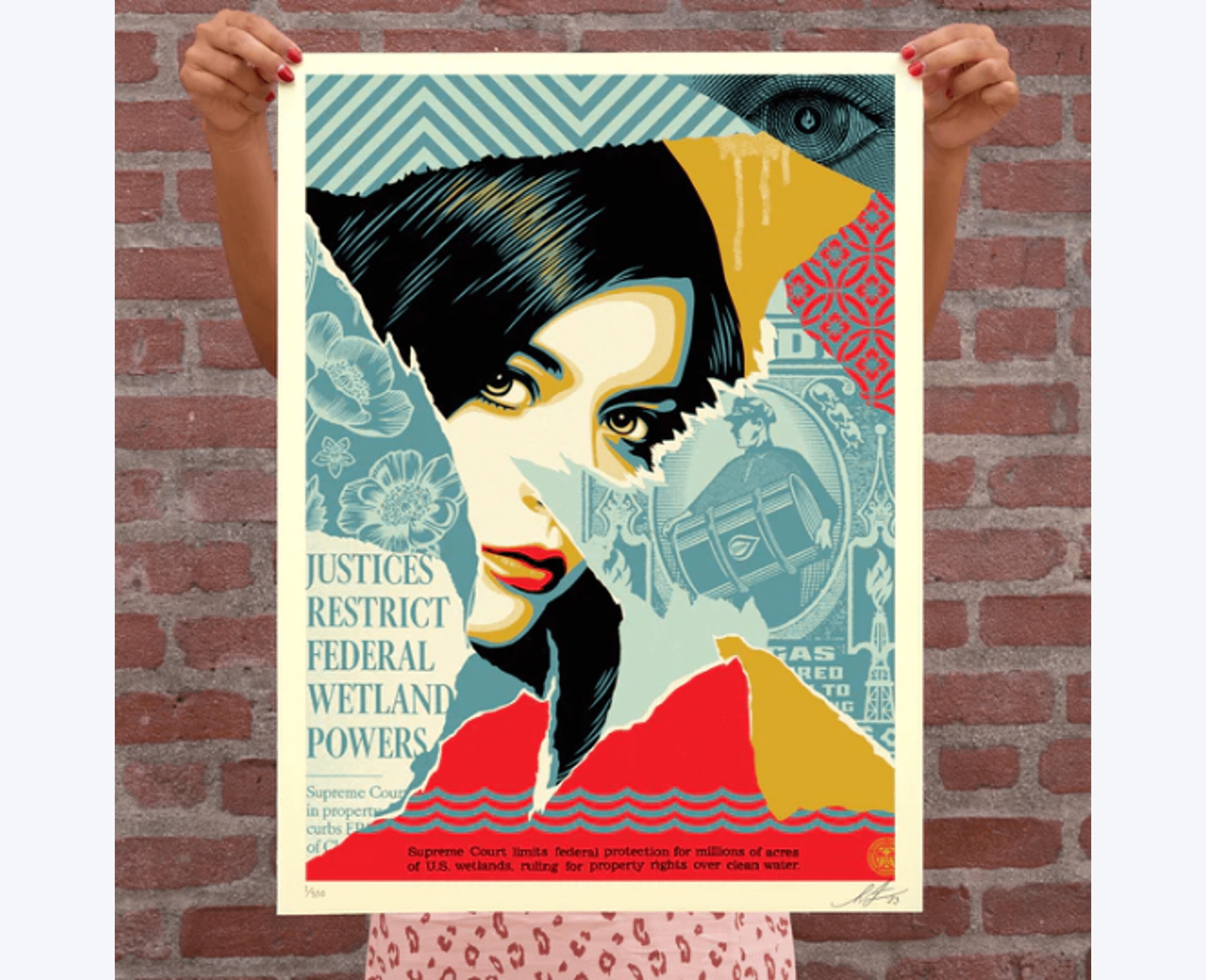 POSTER Affiche Signée - Wetland Powers - Shepard Fairey (OBEY) - Edition Limitée Ã 550 ...