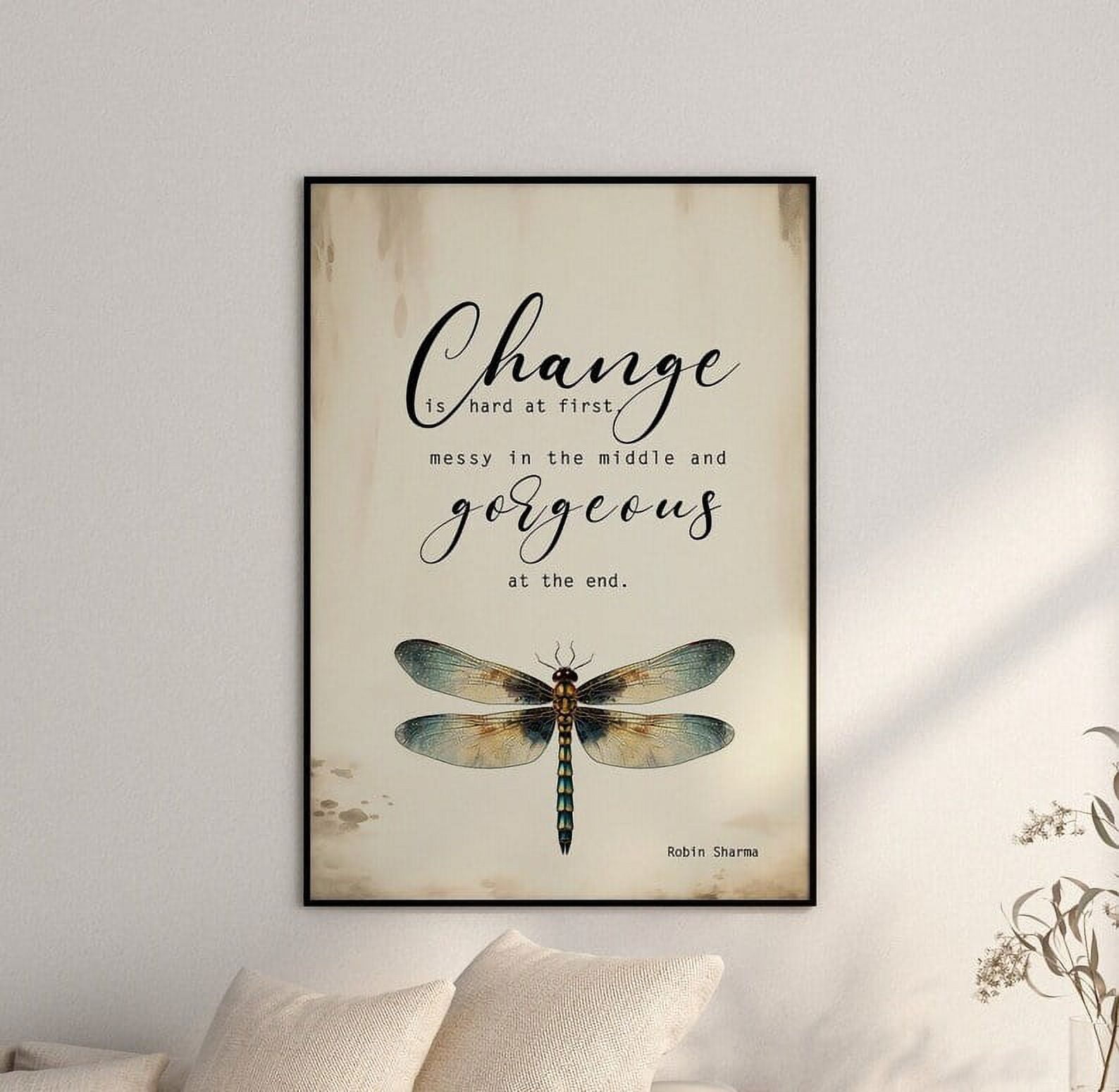 Poster Affirmation Inspirational Positive Wall Art, Change is Gorgeous ...