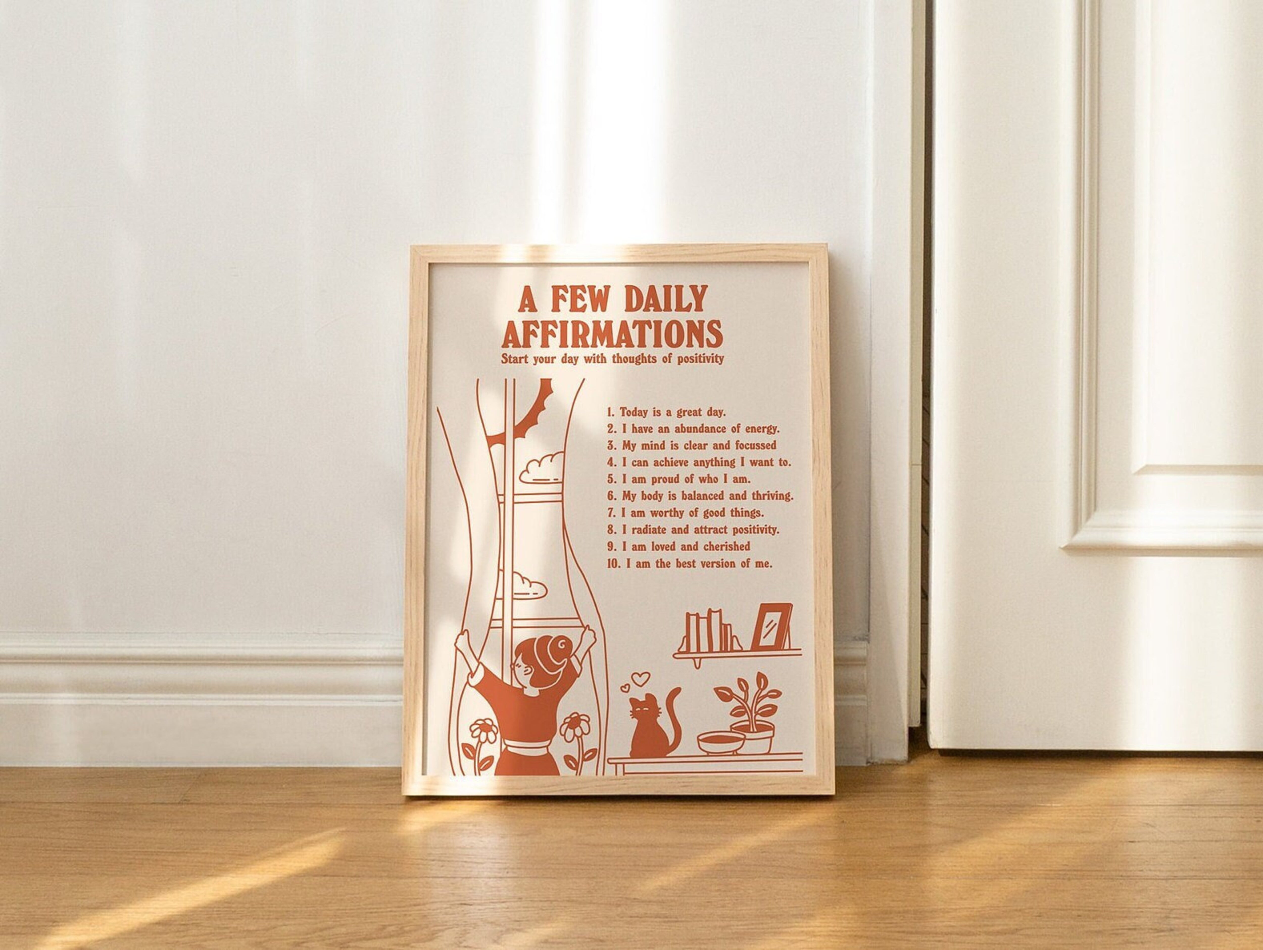 POSTER Affirmations Wall Print, Positive Affirmations Poster, Trendy ...