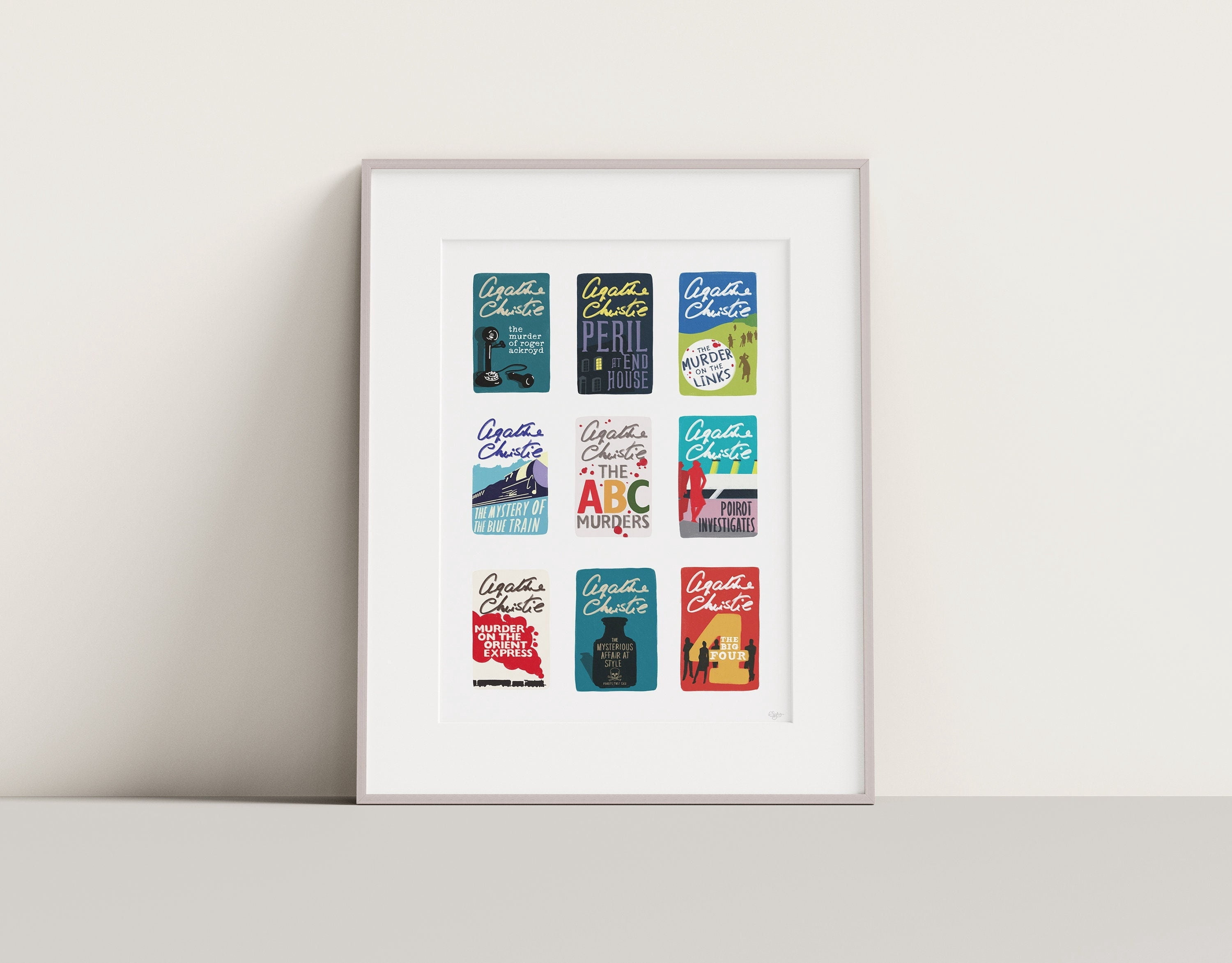 POSTER Agatha Christie's Poirot book print. Drawing book cover design ...