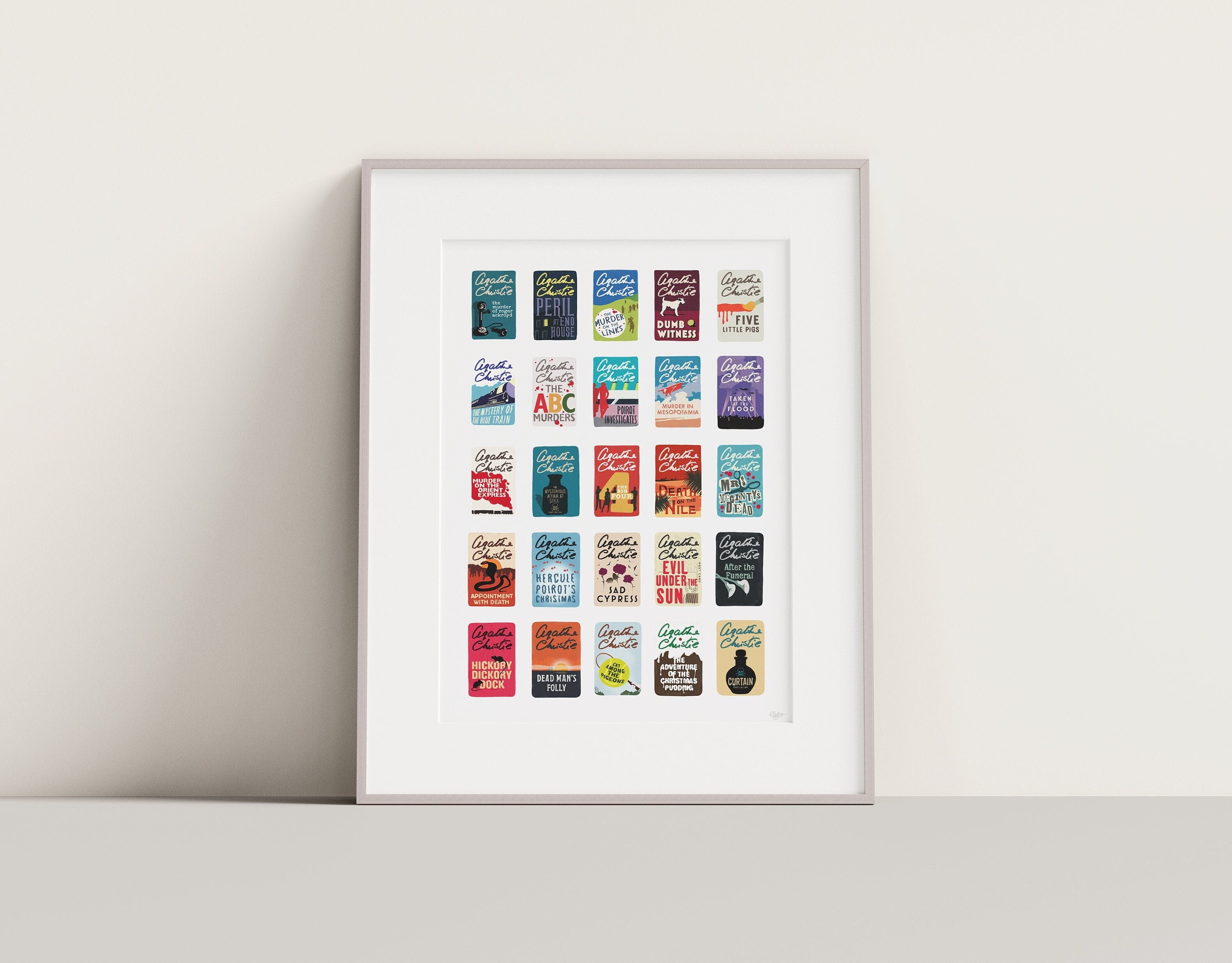 POSTER Agatha Christie's Poirot book print. Drawing book cover design ...