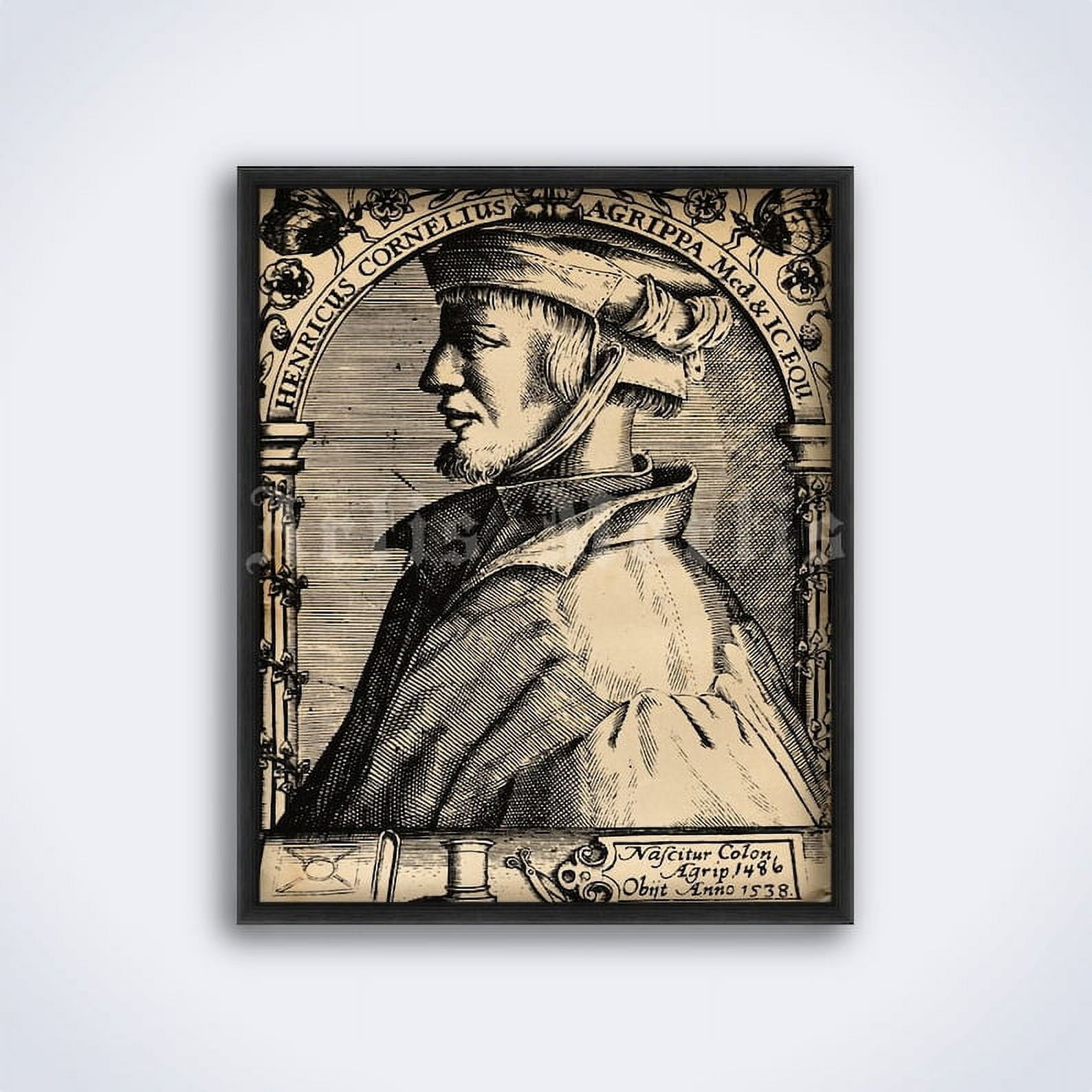 POSTER Agrippa portrait - medieval alchemist, astrologist, doctor ...