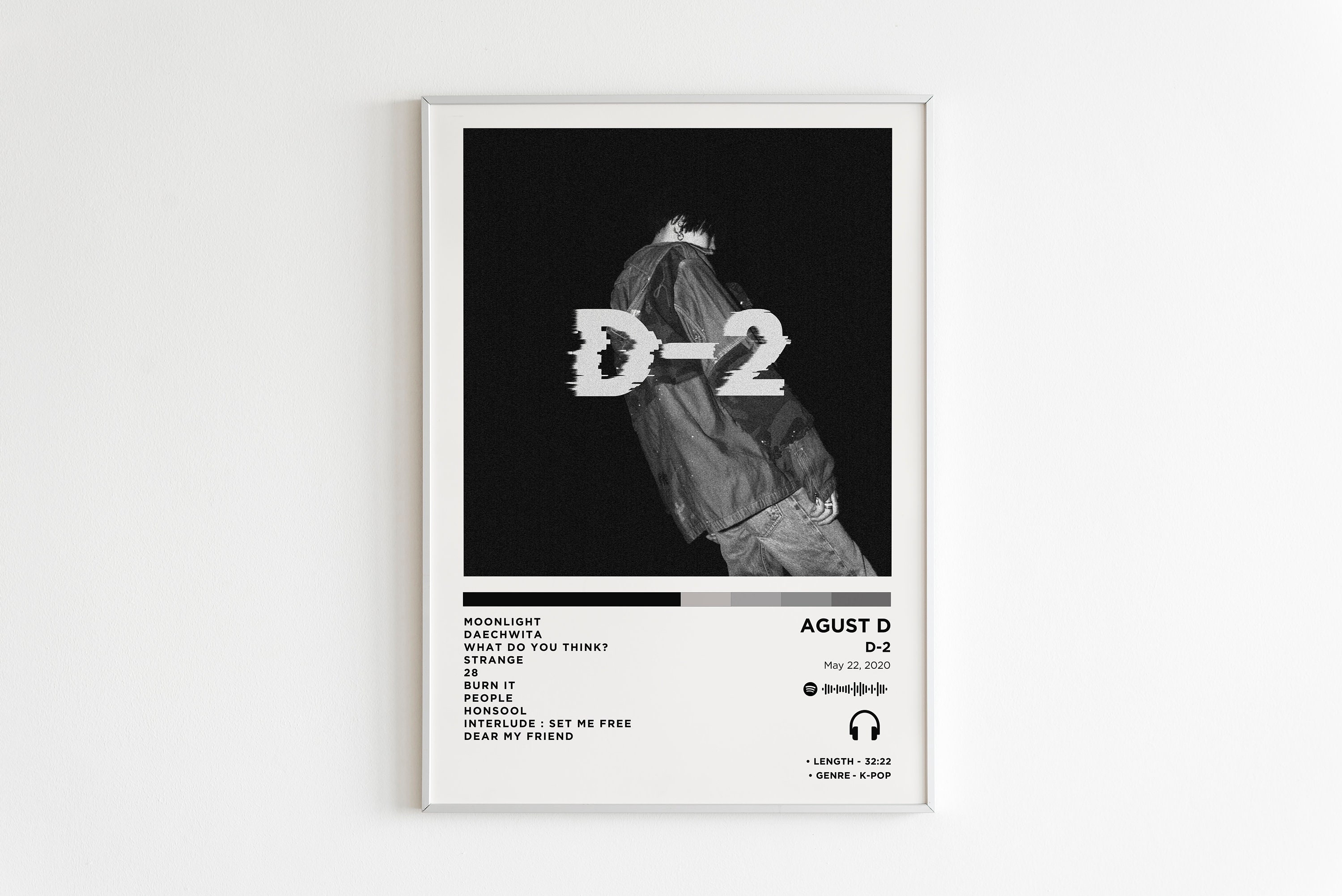 POSTER Agust D - D-2 Album Poster / Album Cover Poster / Music Gift ...