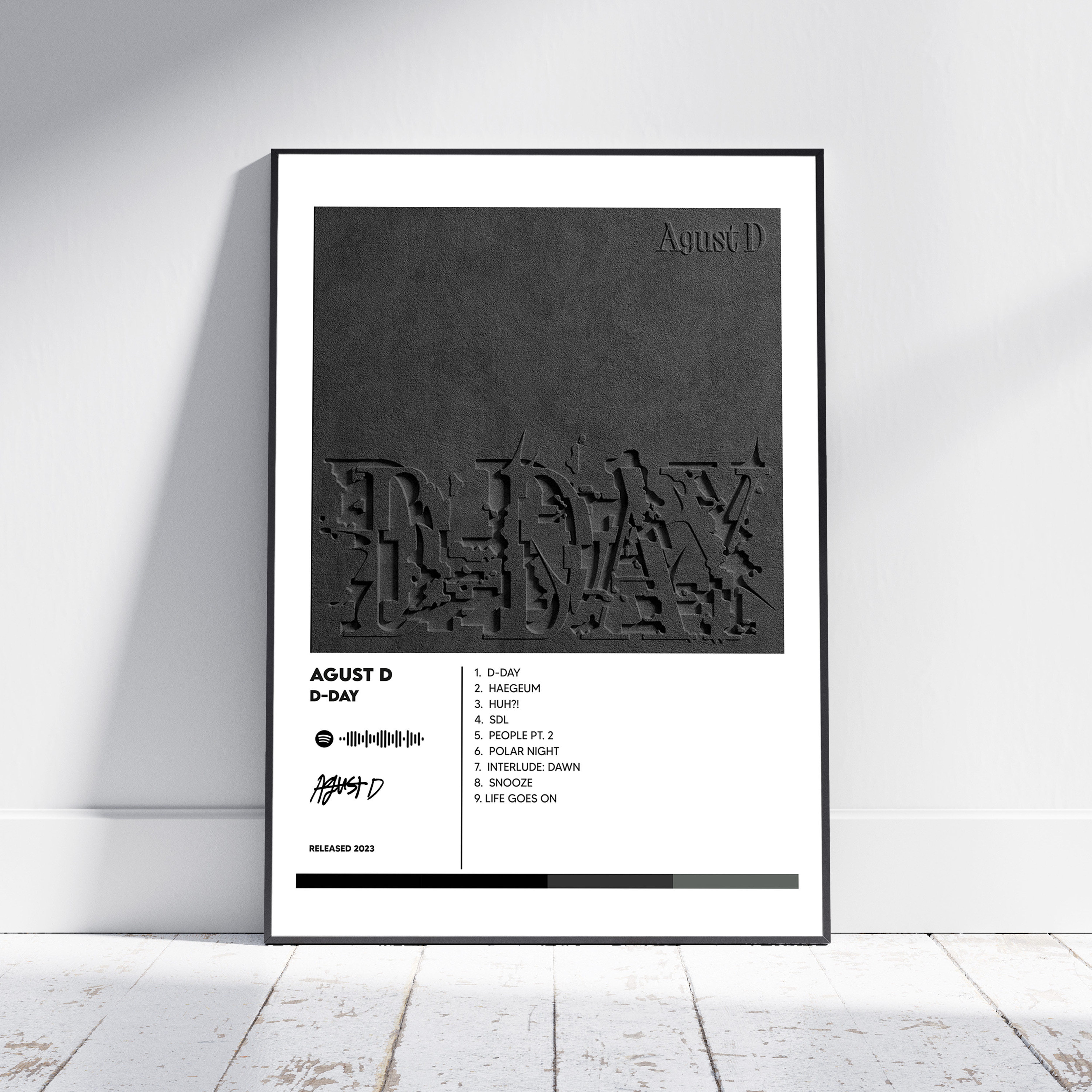 POSTER Agust D - D-Day Album Poster / Album Cover Poster / Music Gift ...