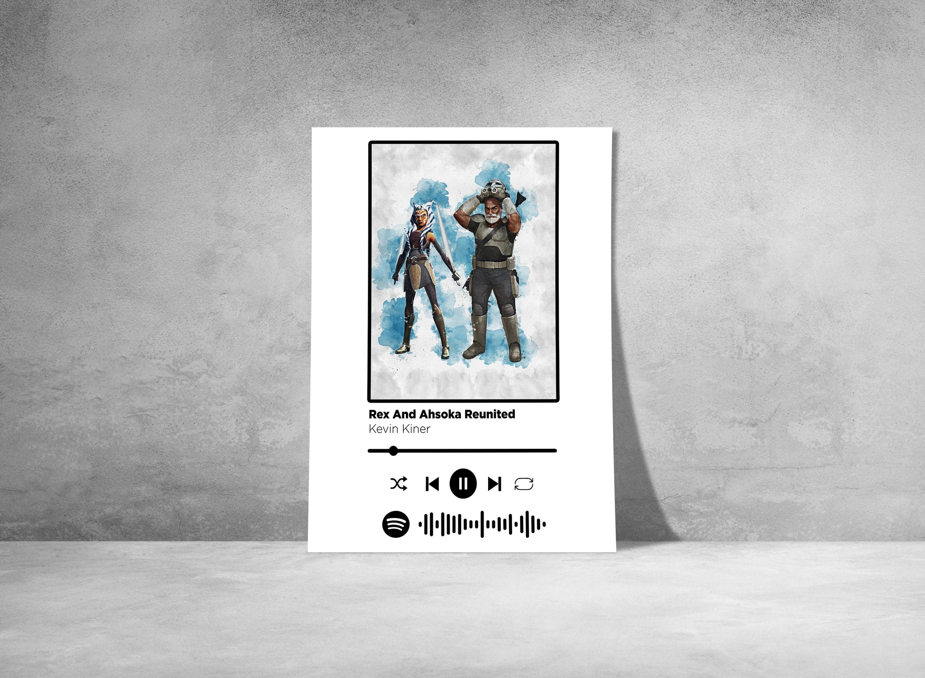 POSTER Ahsoka Tano & Captain Rex Poster - Spotify Code Poster - Star ...