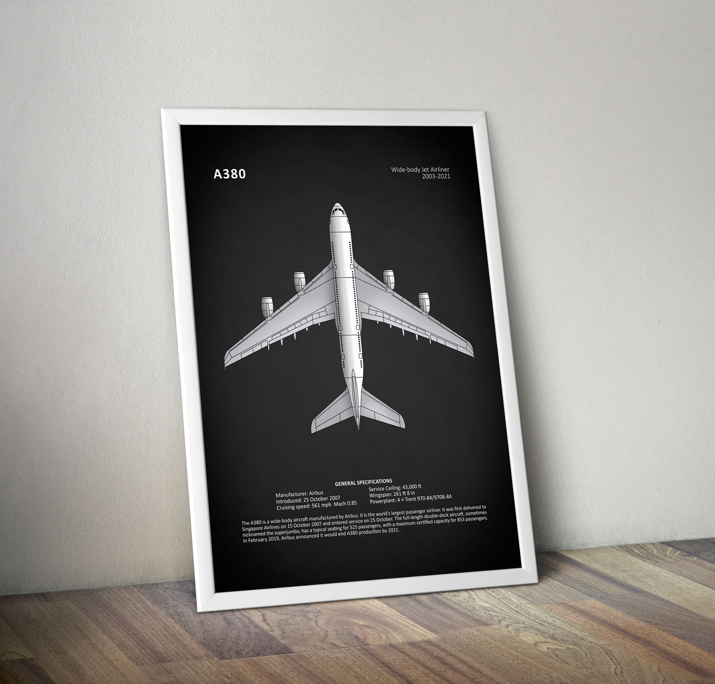 POSTER Airbus A380 Jet Airliner Poster Aircraft Poster Aviation Art ...