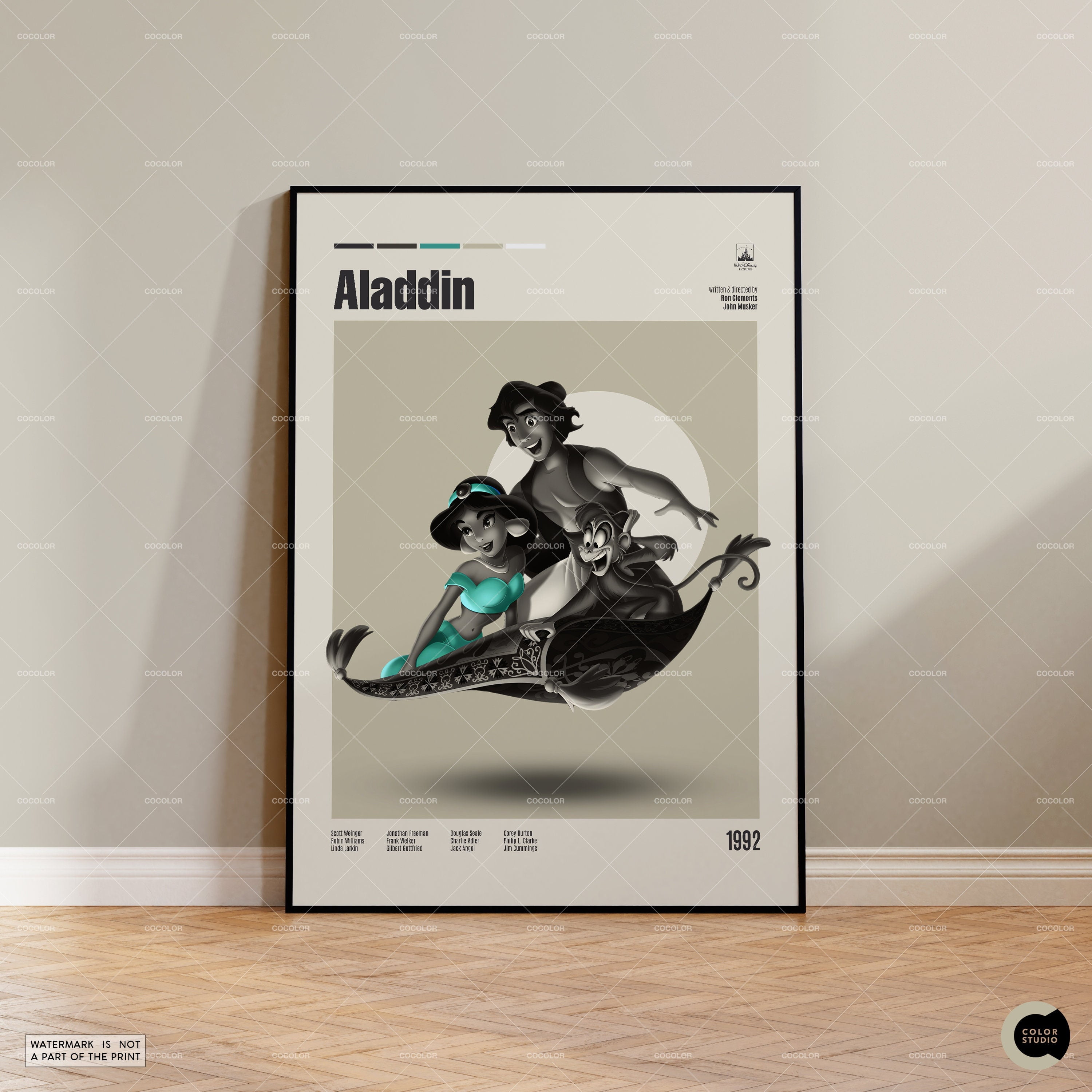 POSTER Aladdin, Retro Movie Poster, Midcentury Modern, Retro Tv Show ...