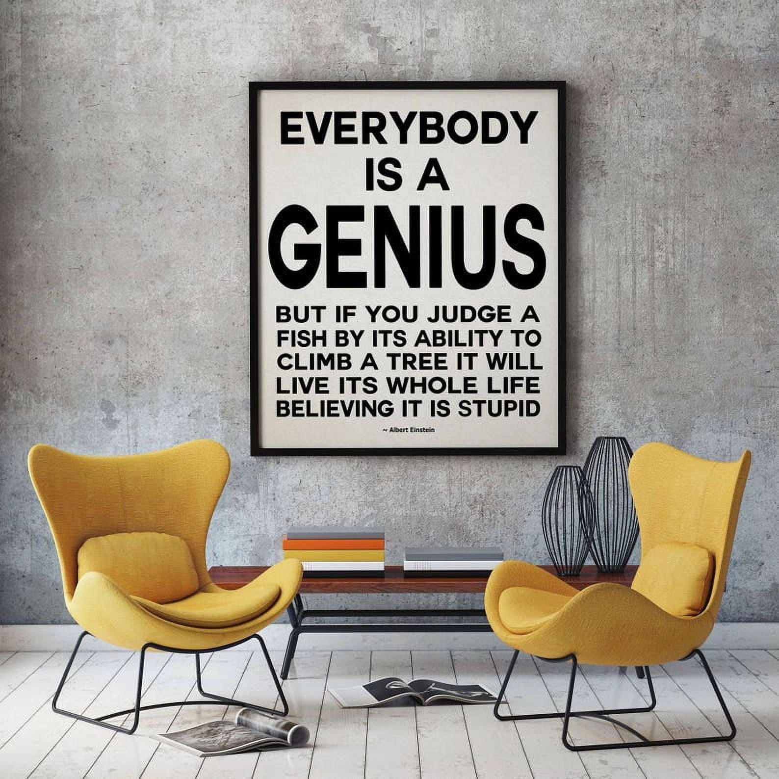 POSTER Albert Einstein Quote Everyone Is A Genius Quote Geek Poster ...