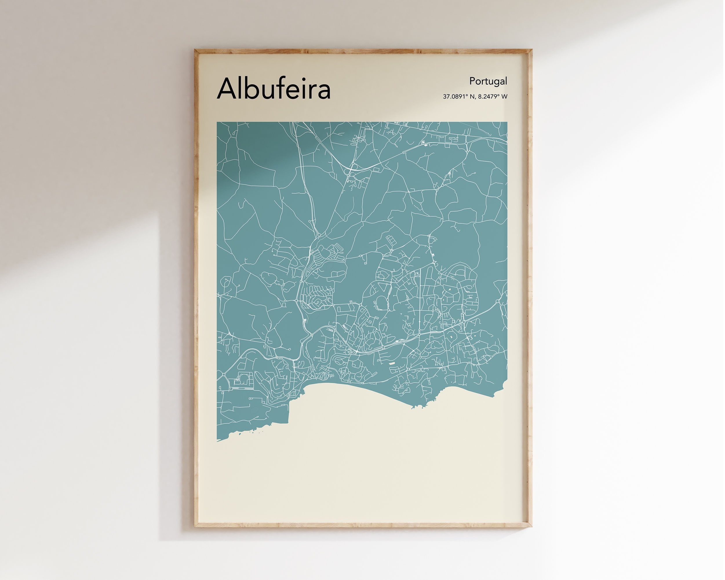 POSTER Albufeira Map Print, , Albufeira Map Poster, Colour Albufeira ...