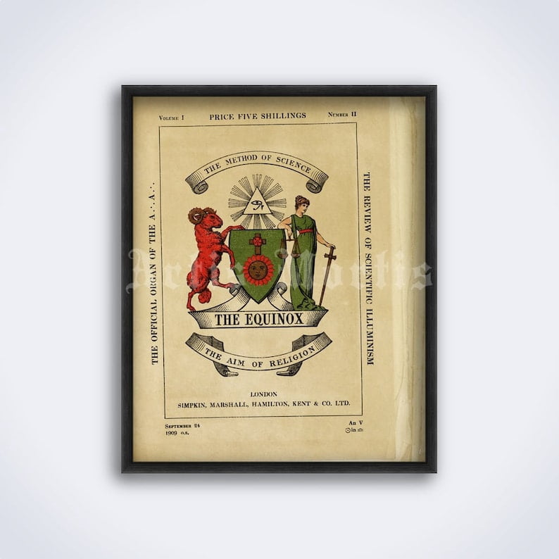 POSTER Aleister Crowley's The Equinox occult magazine cover print, A.A ...