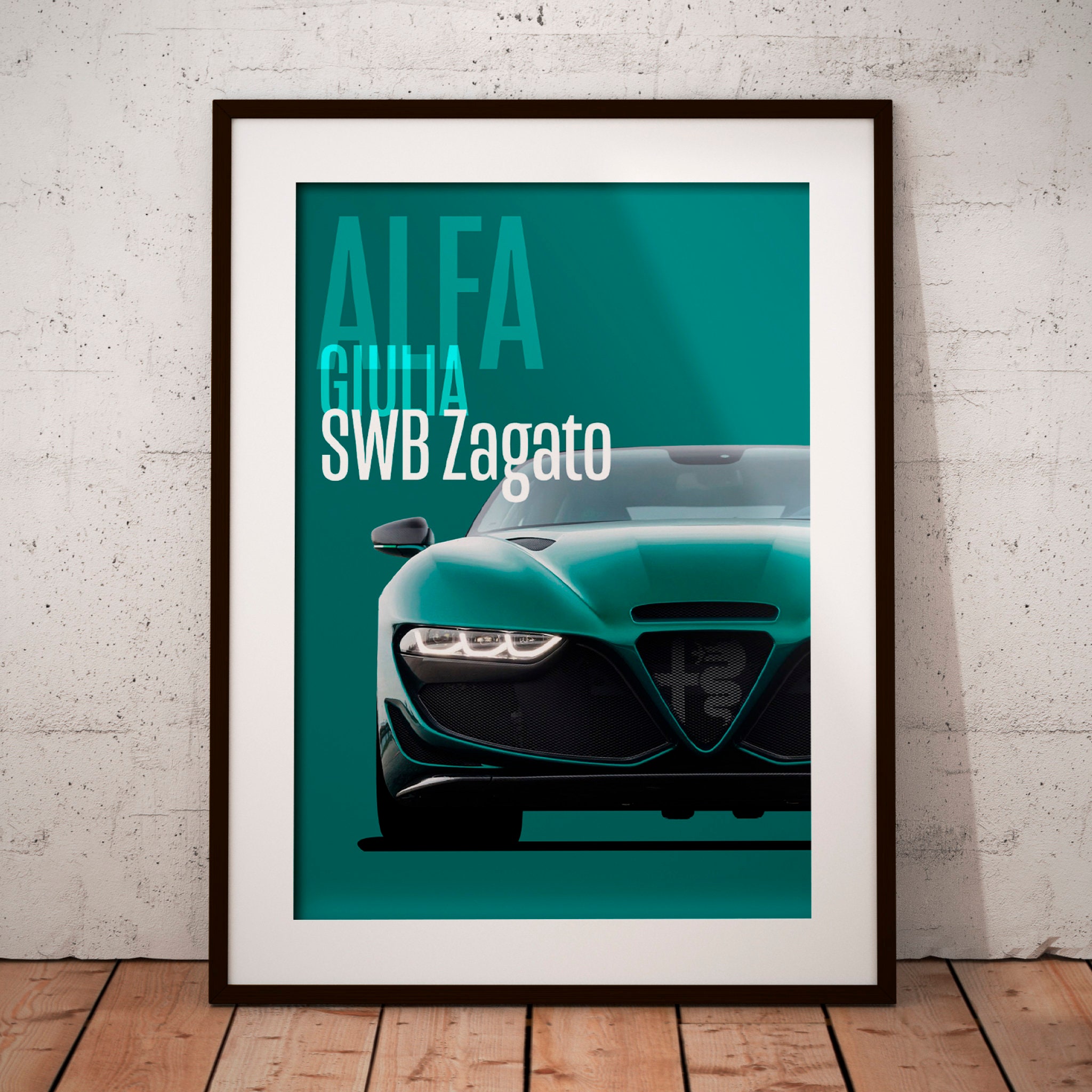 Poster Alfa Romeo Giulia SWB Zagato | Alfa Romeo Car Poster Vector ...