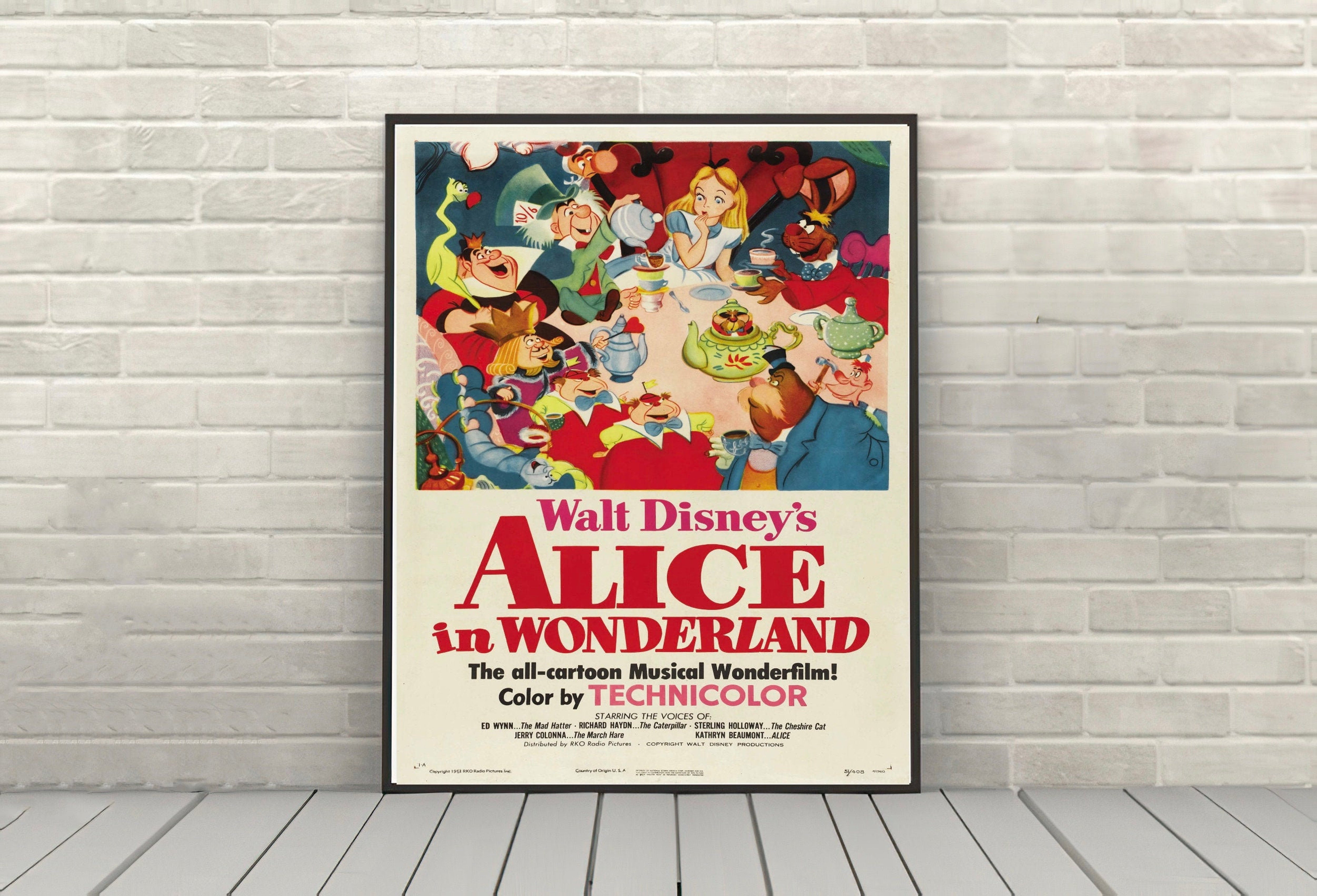 POSTER Alice in Wonderland Poster Vintage Disney Movie Poster Classic ...
