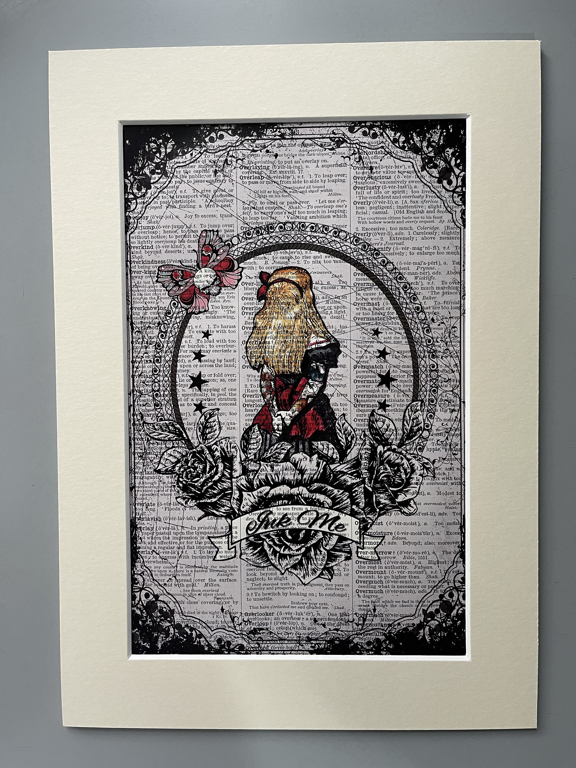 Poster Alice In Wonderland Print Gothic Collection Tattoo Design Print Dictionary Art Print