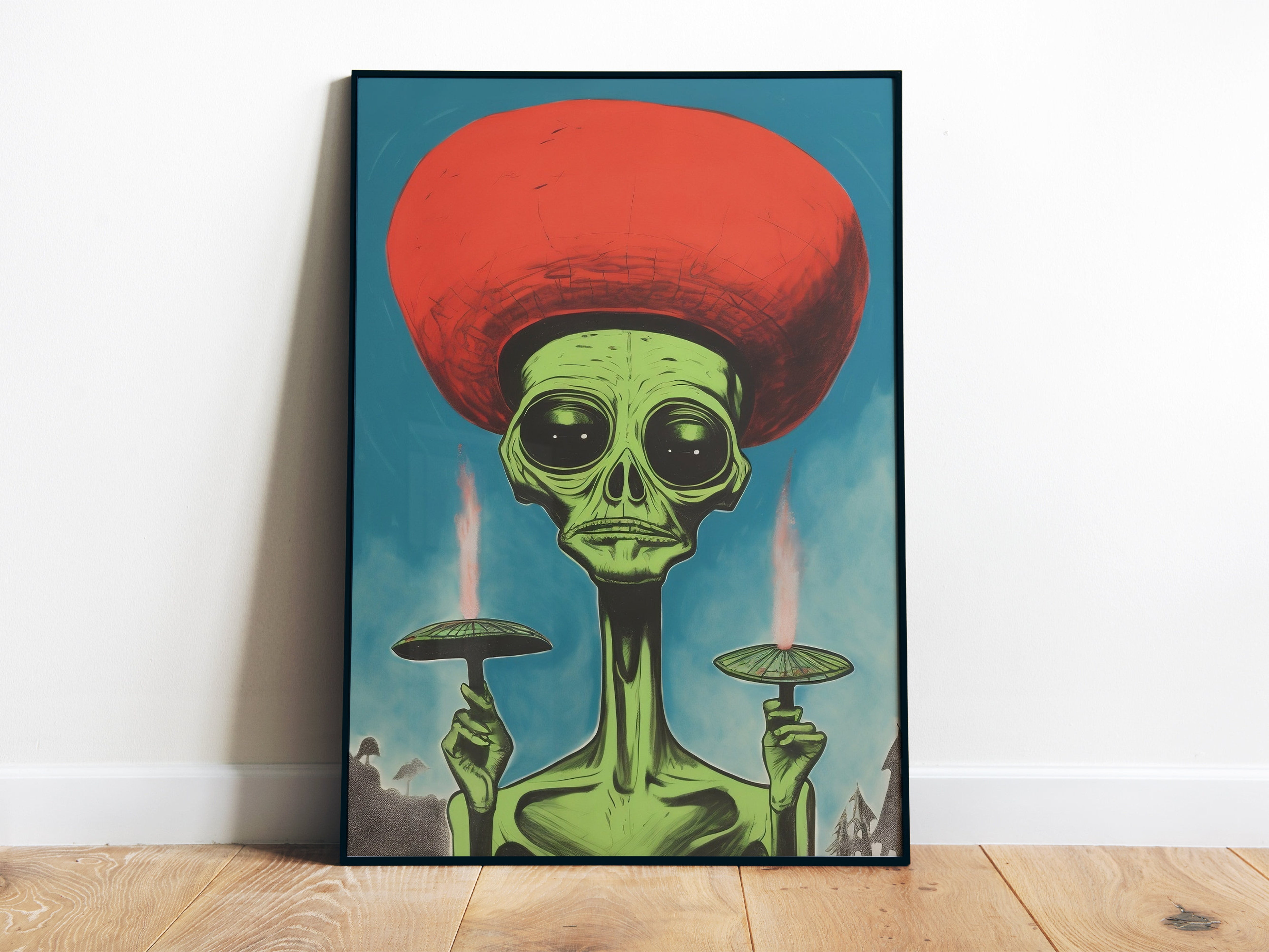 POSTER Alien Art Print Retro Alien Poster Psychedelics Poster Sci Fi ...