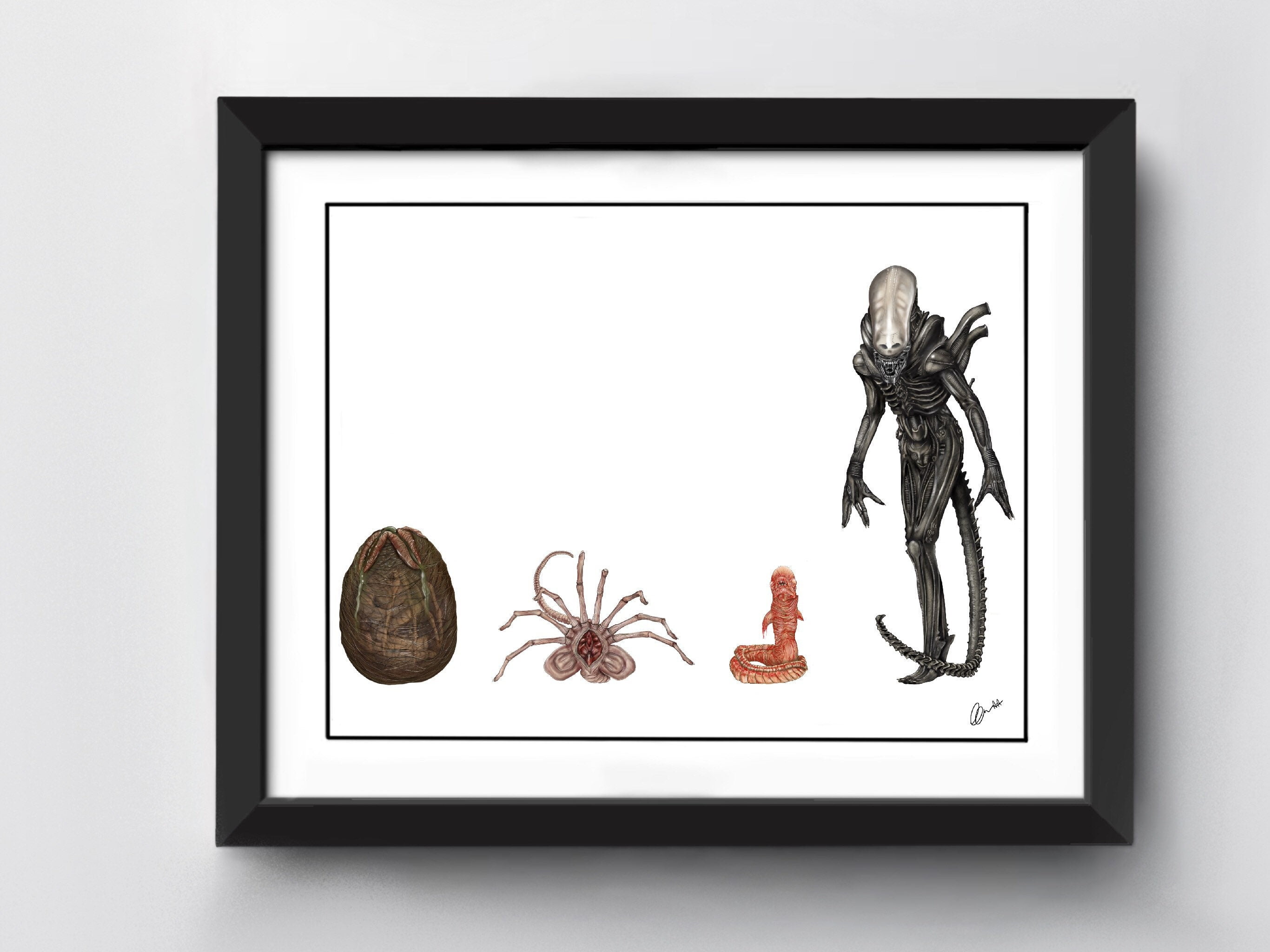 POSTER Alien Transformation Art Print | Face Hugger| Chestburster ...