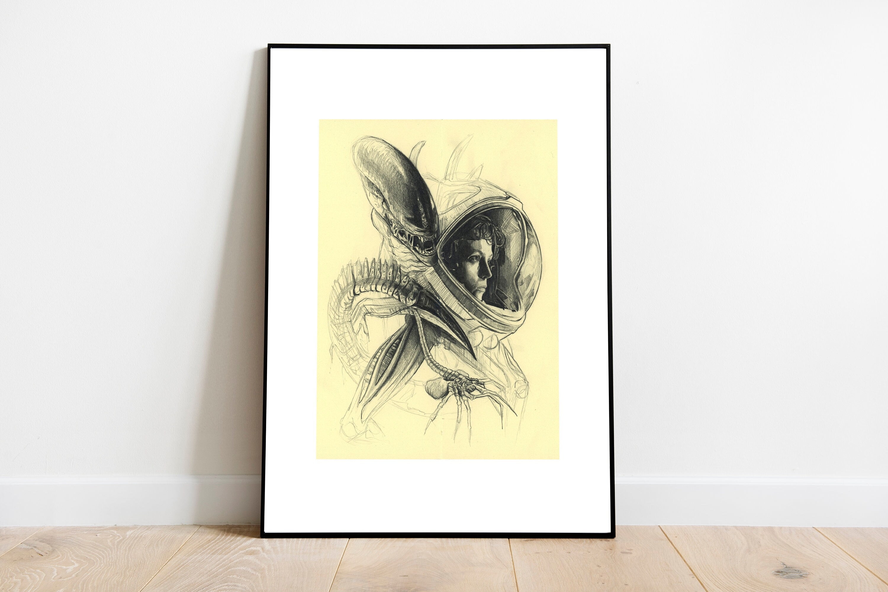 POSTER Alien illustration poster - Ellen Ripley, Xenomorph, Facehugger ...
