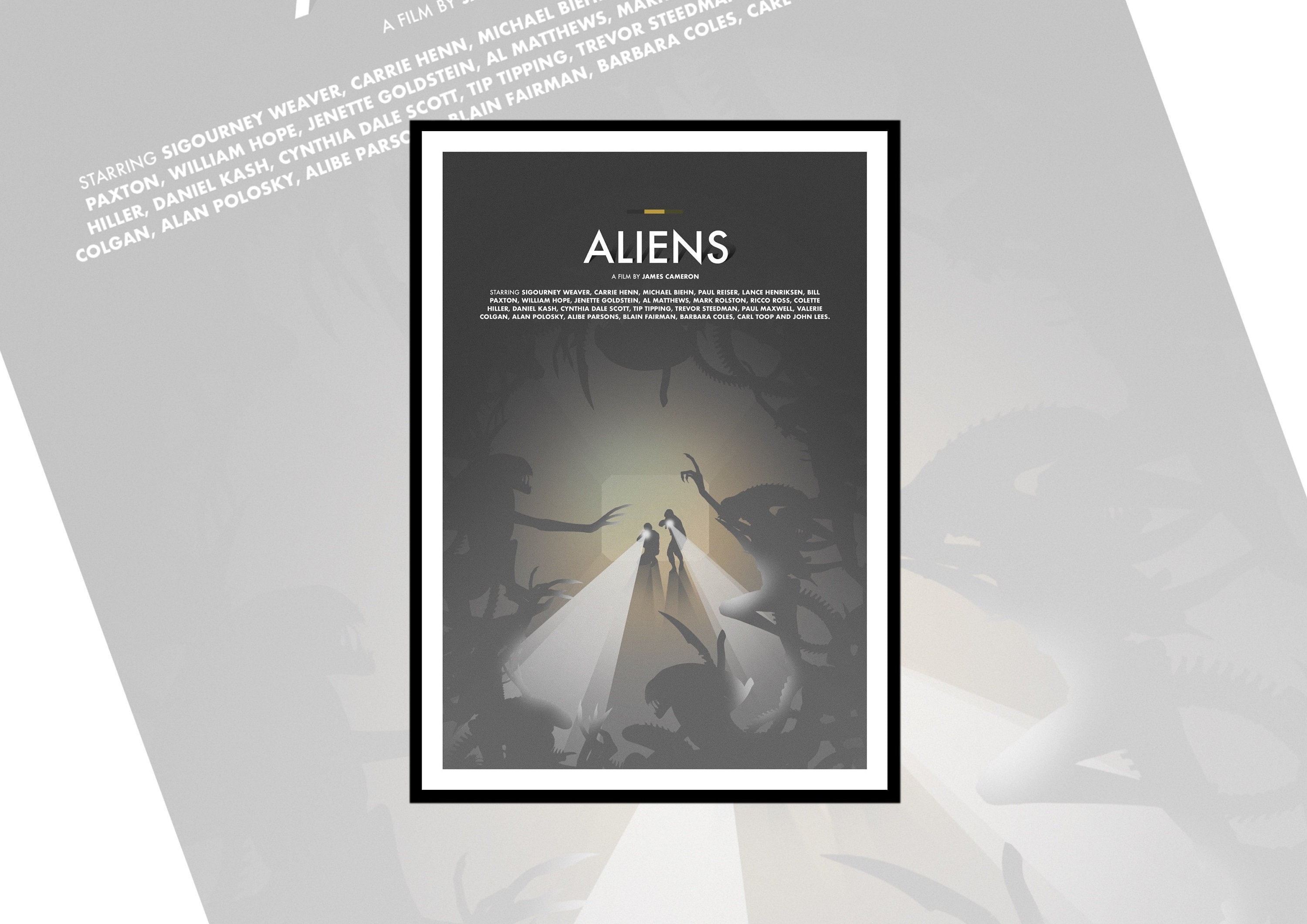 POSTER Aliens 1986 Inspired Minimalist Print, Alternative Movie Print ...