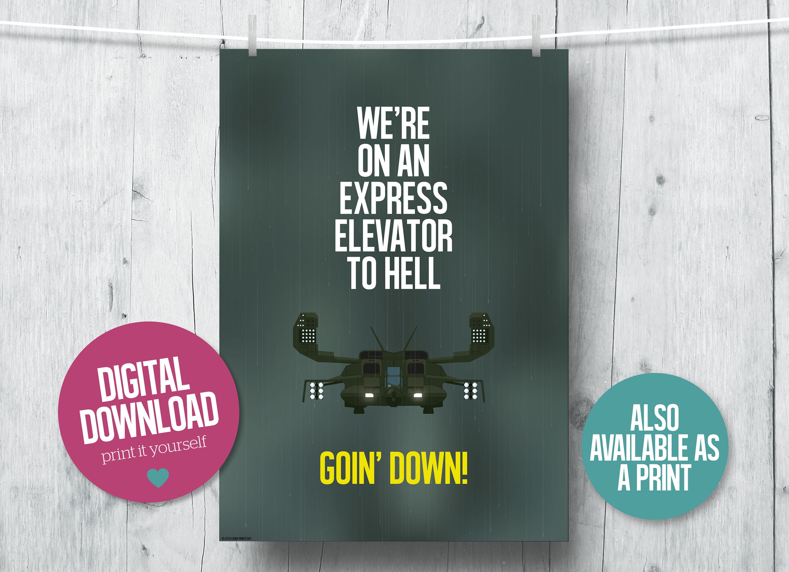 POSTER Aliens movie poster minimalist, we're on an express elevator to ...