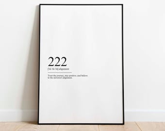 POSTER Alignment Angel Poster Original Design 222 Angel Number decor ...