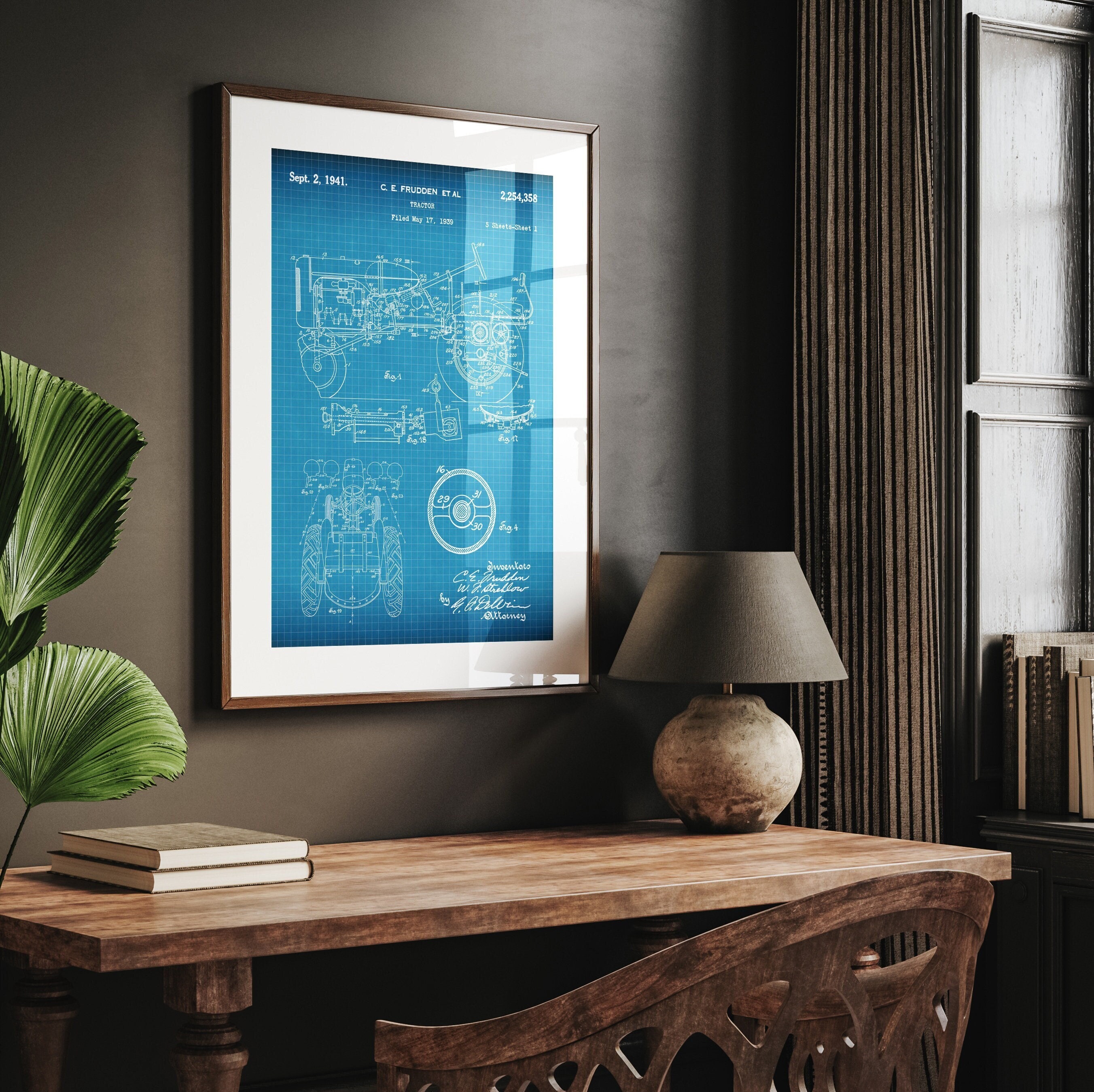 POSTER Allis-Chalmers Tractor 1941 Patent Print, Farming Prints, Farm ...