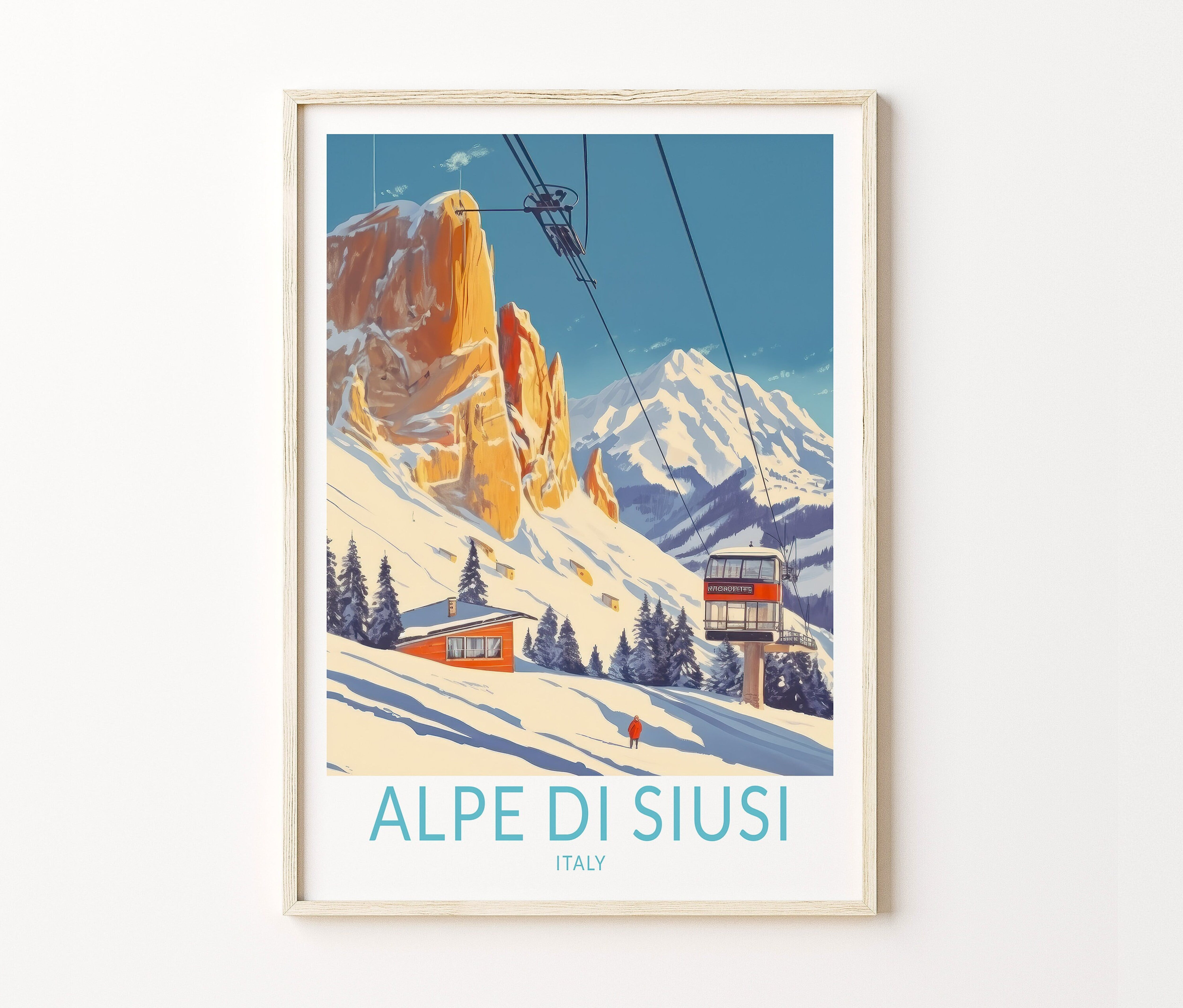 POSTER Alpe di Siusi Italy Travel Poster, Alpe di Siusi Mountains ...