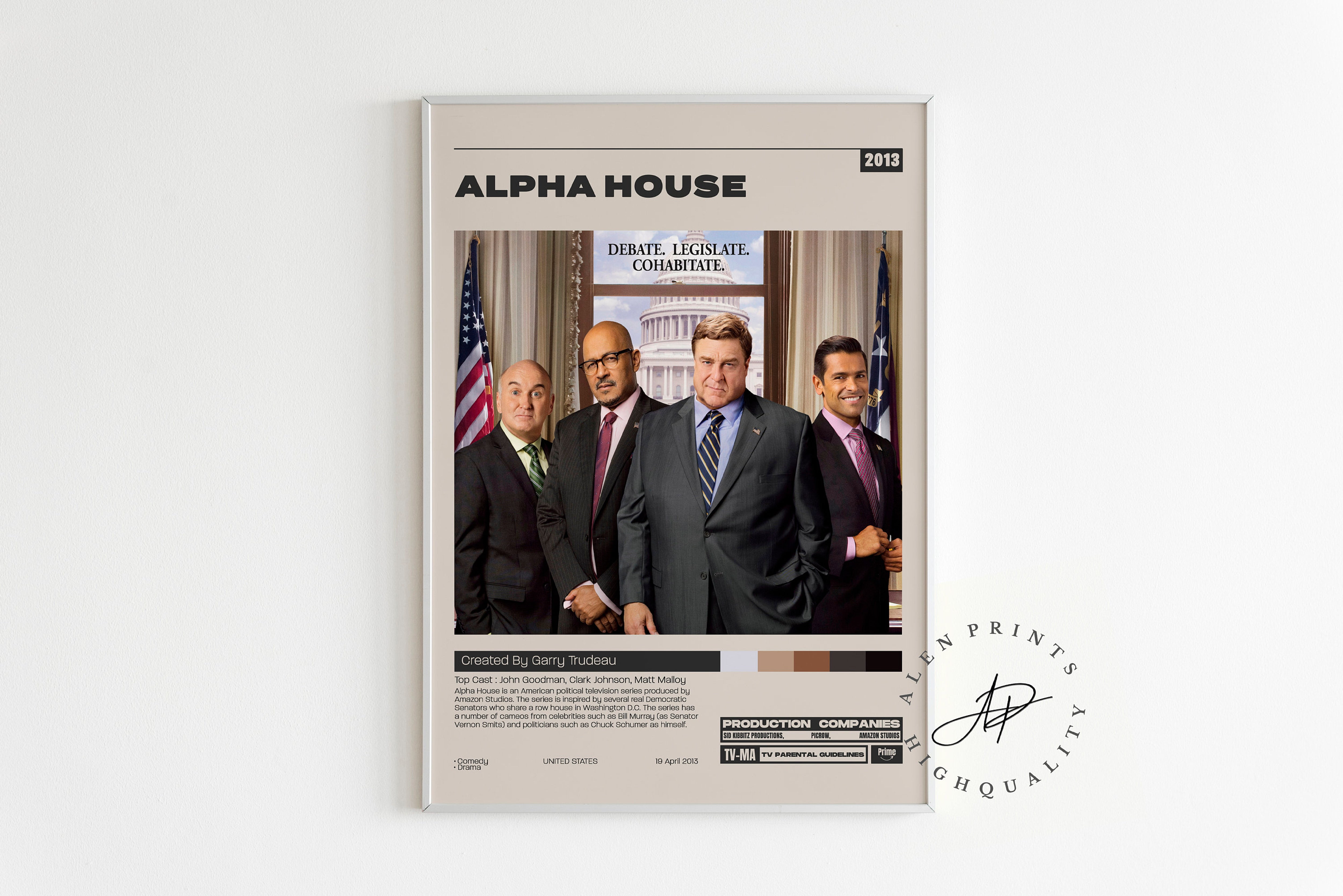 POSTER Alpha House, Garry Trudeau, Minimalist Tv Series, Vintage Retro ...