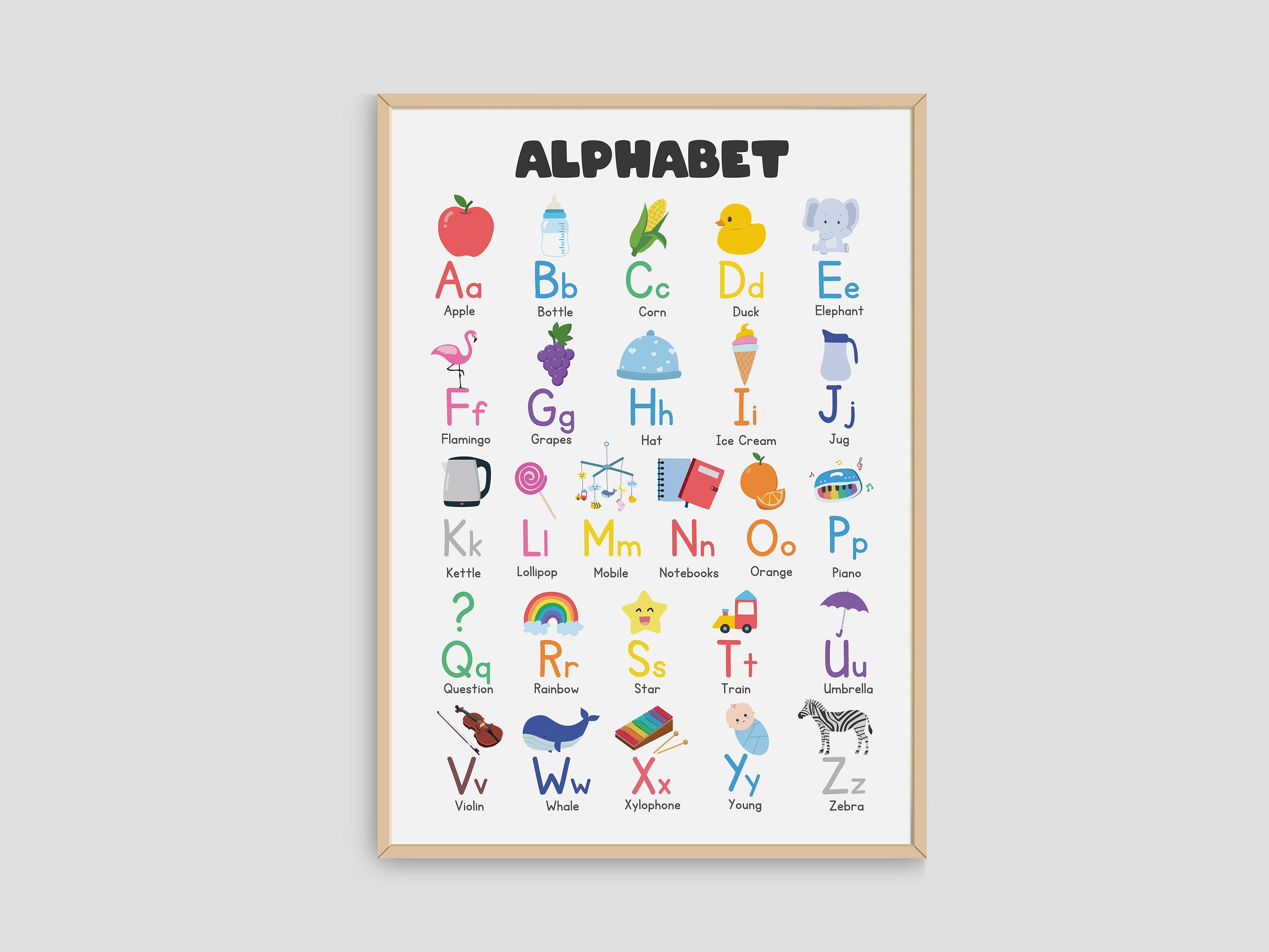 POSTER Alphabet Chart Wall Art, Alphabet Poster, Preschool Classroom ...