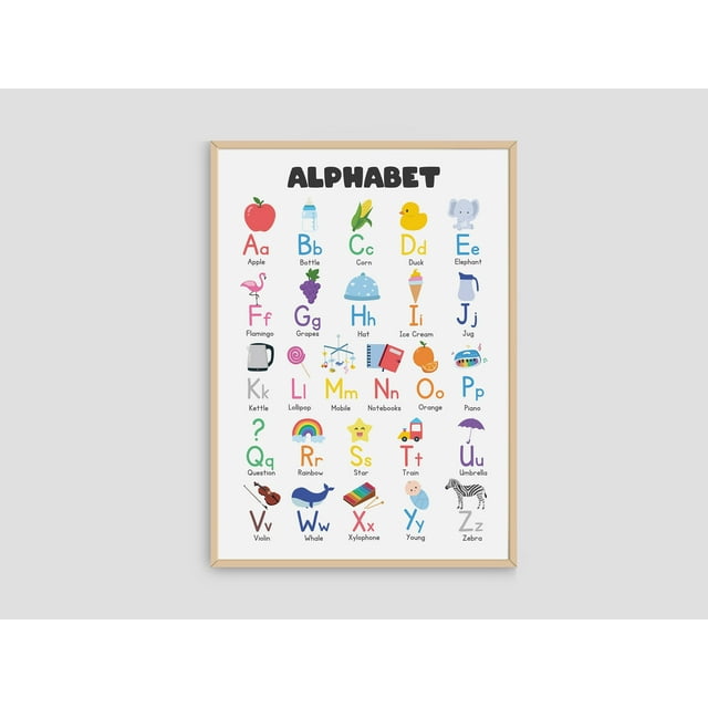 POSTER Alphabet Chart Wall Art, Alphabet Poster, Preschool Classroom ...