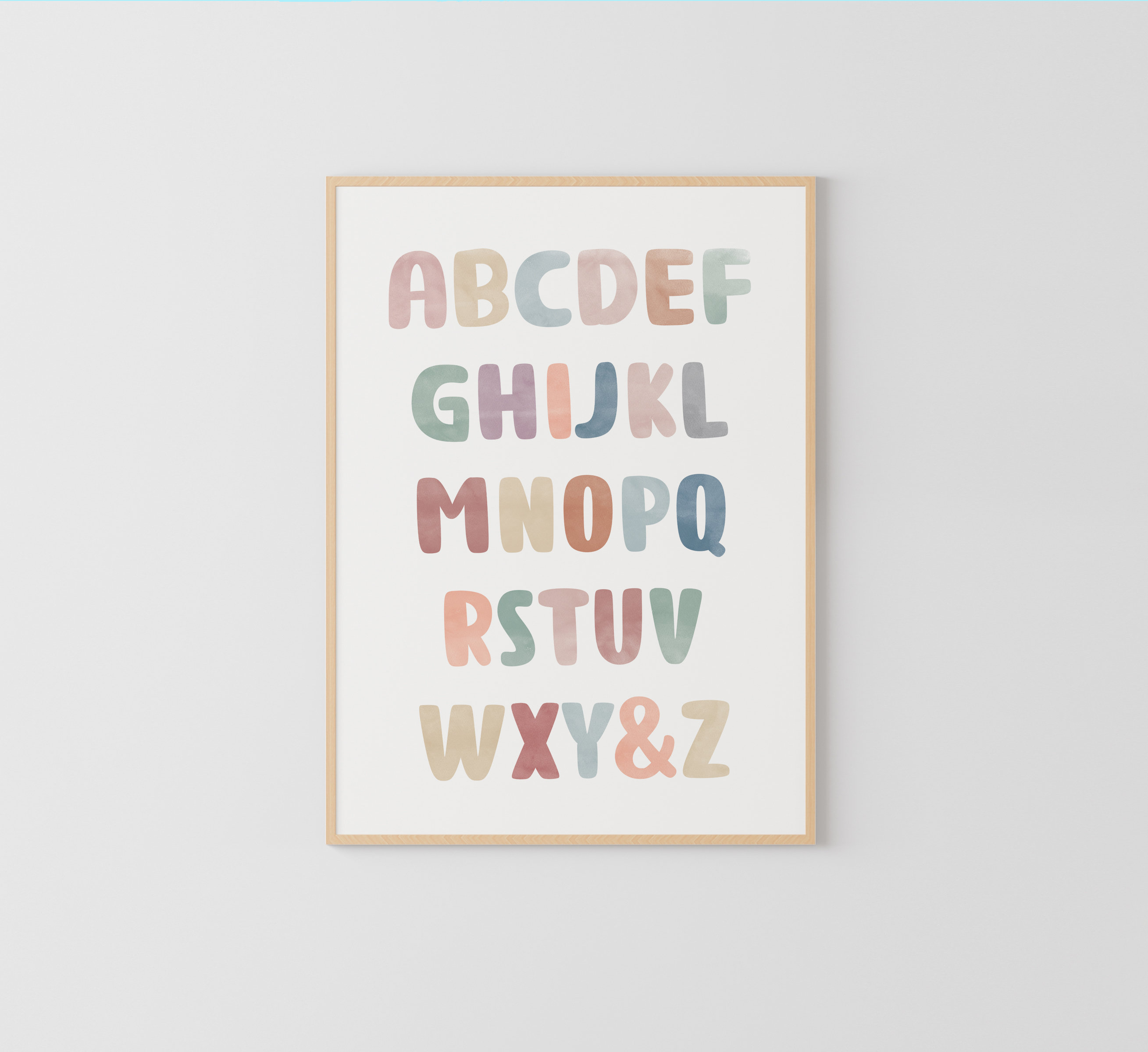 POSTER Alphabet Poster, Neutral ABC Print, Educational Wall Art, Kids ...