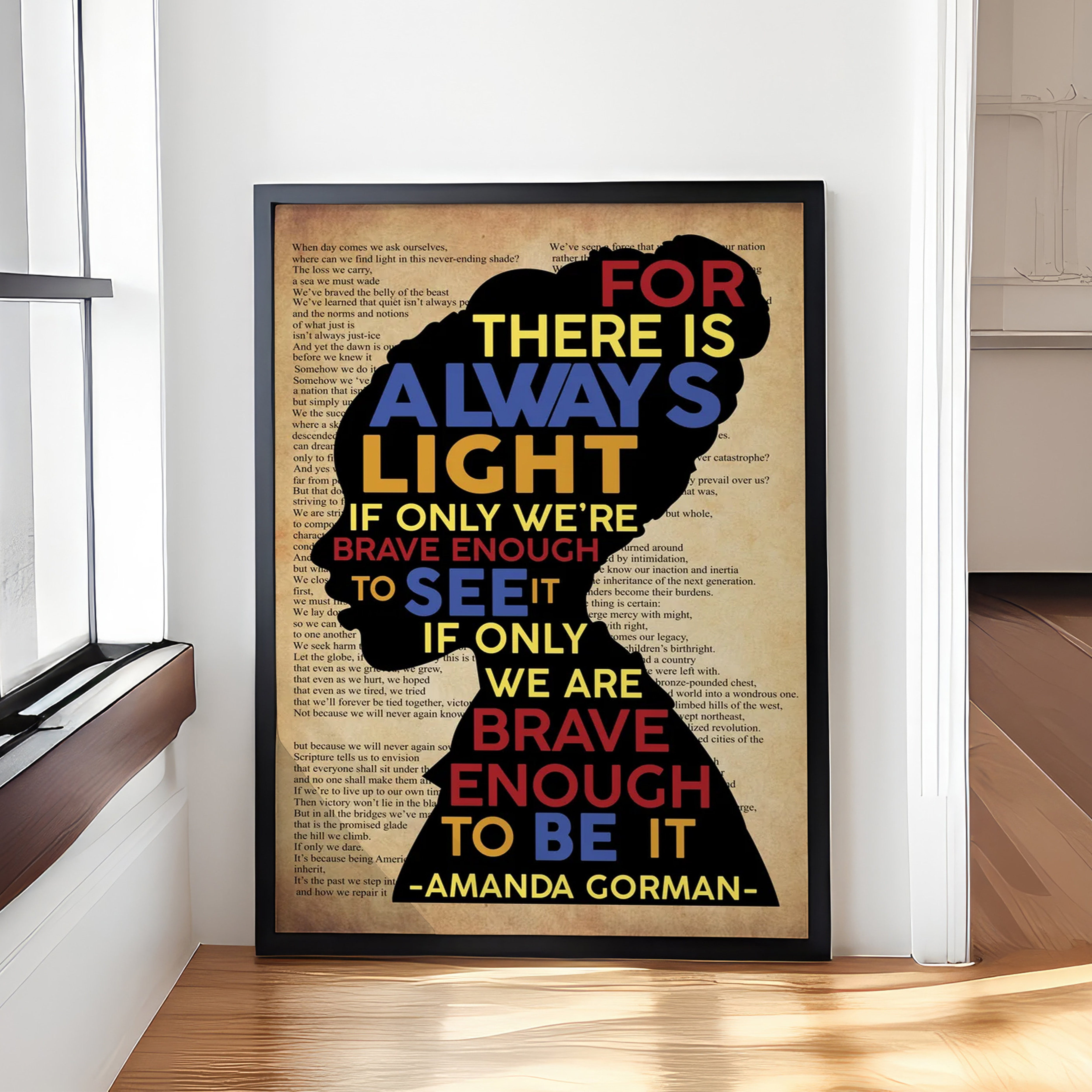 POSTER Amanda Gorman Poster The Hill We Climb Poem Print Feminist Black ...