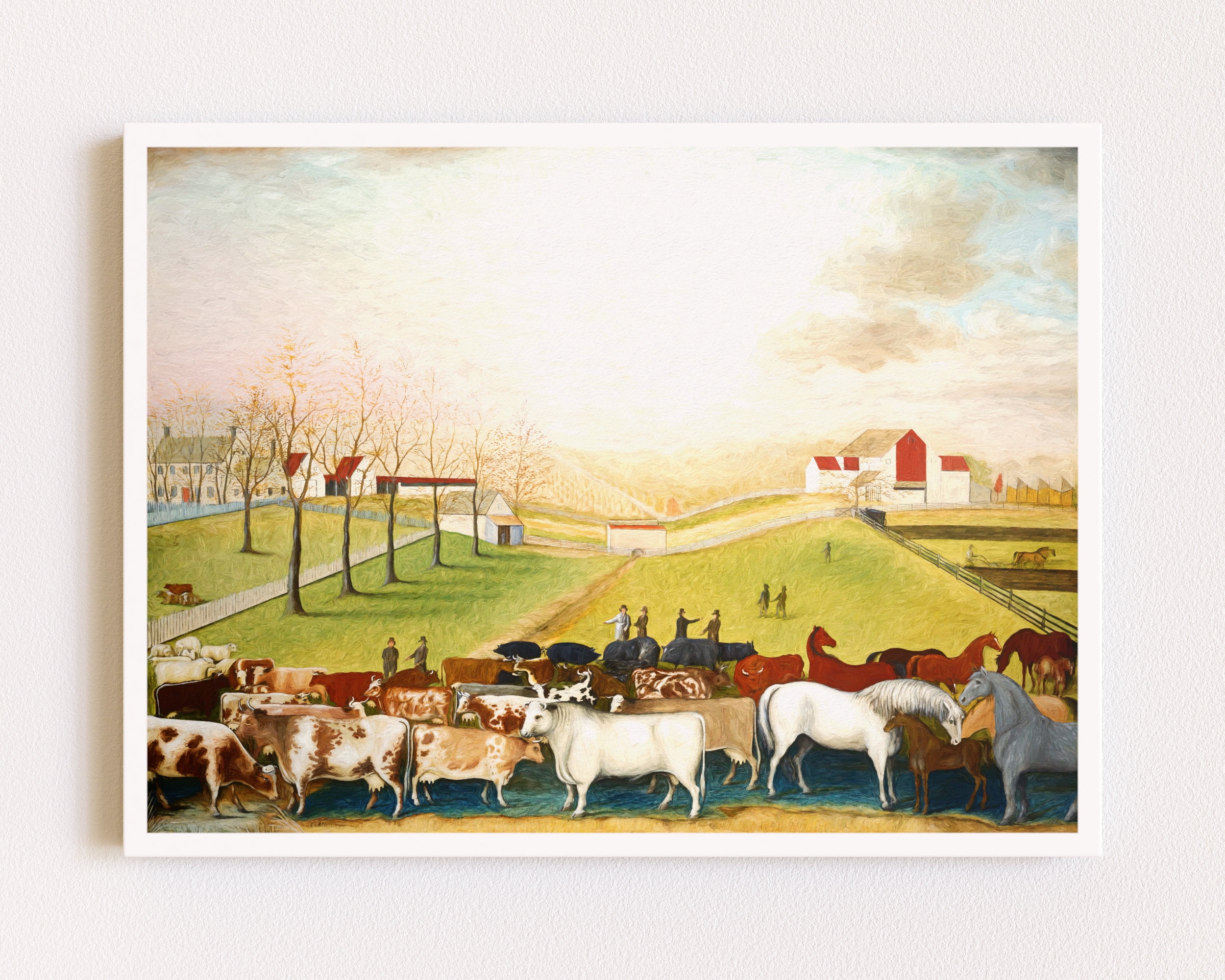 POSTER American Folk Art, Ranch Painting, Pastoral Painting, Farm ...