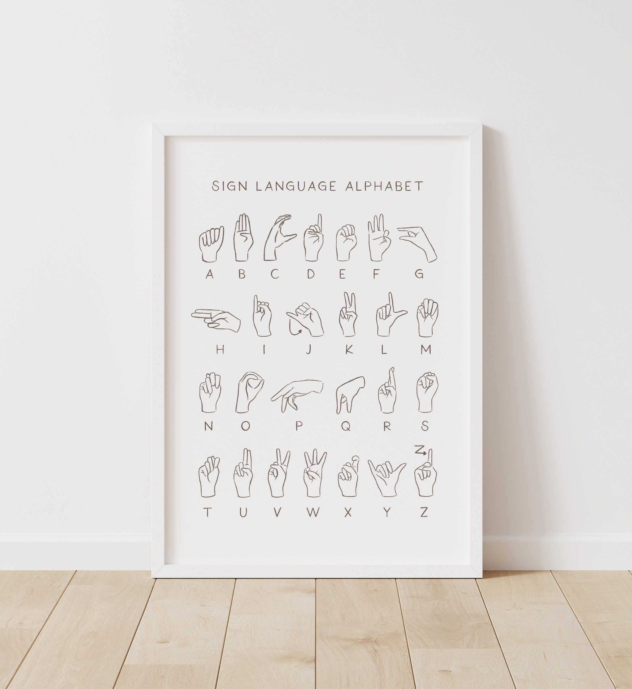 POSTER American Sign Language Poster, ASL Alphabet Wall Art ...