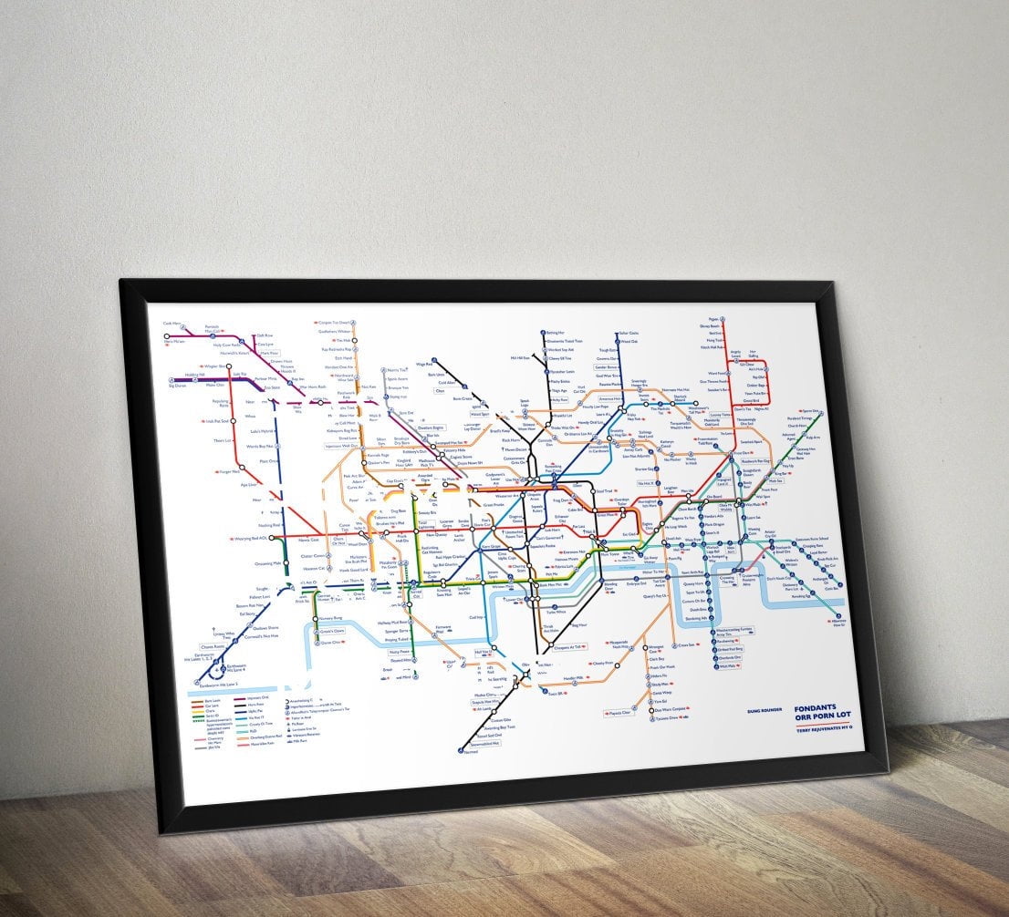 POSTER Anagram London Underground Inspired Tube Map Educational A3 A2 ...