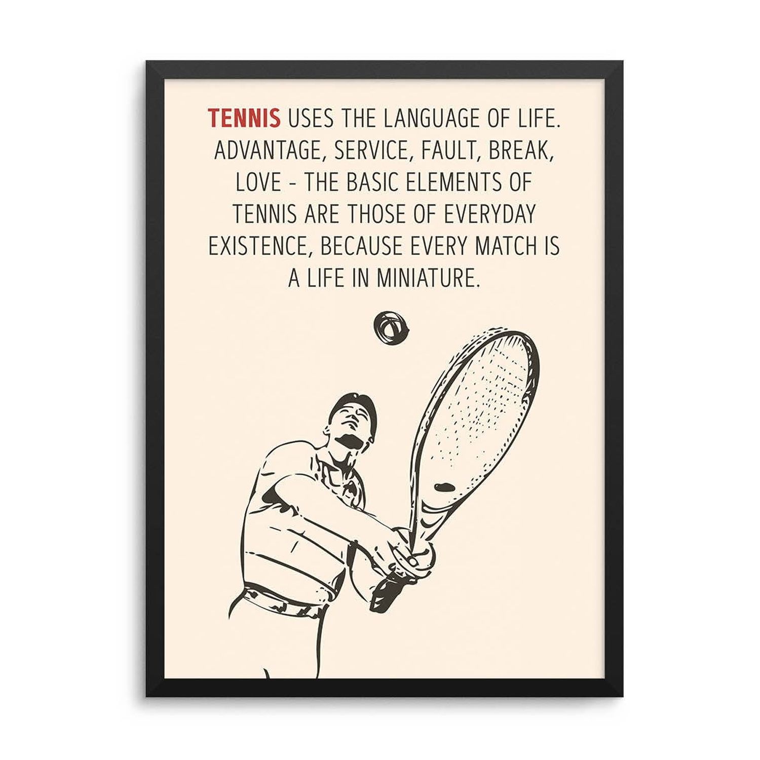 POSTER Andre Agassi Tennis Quote Poster - Tennis Uses The Language Of ...
