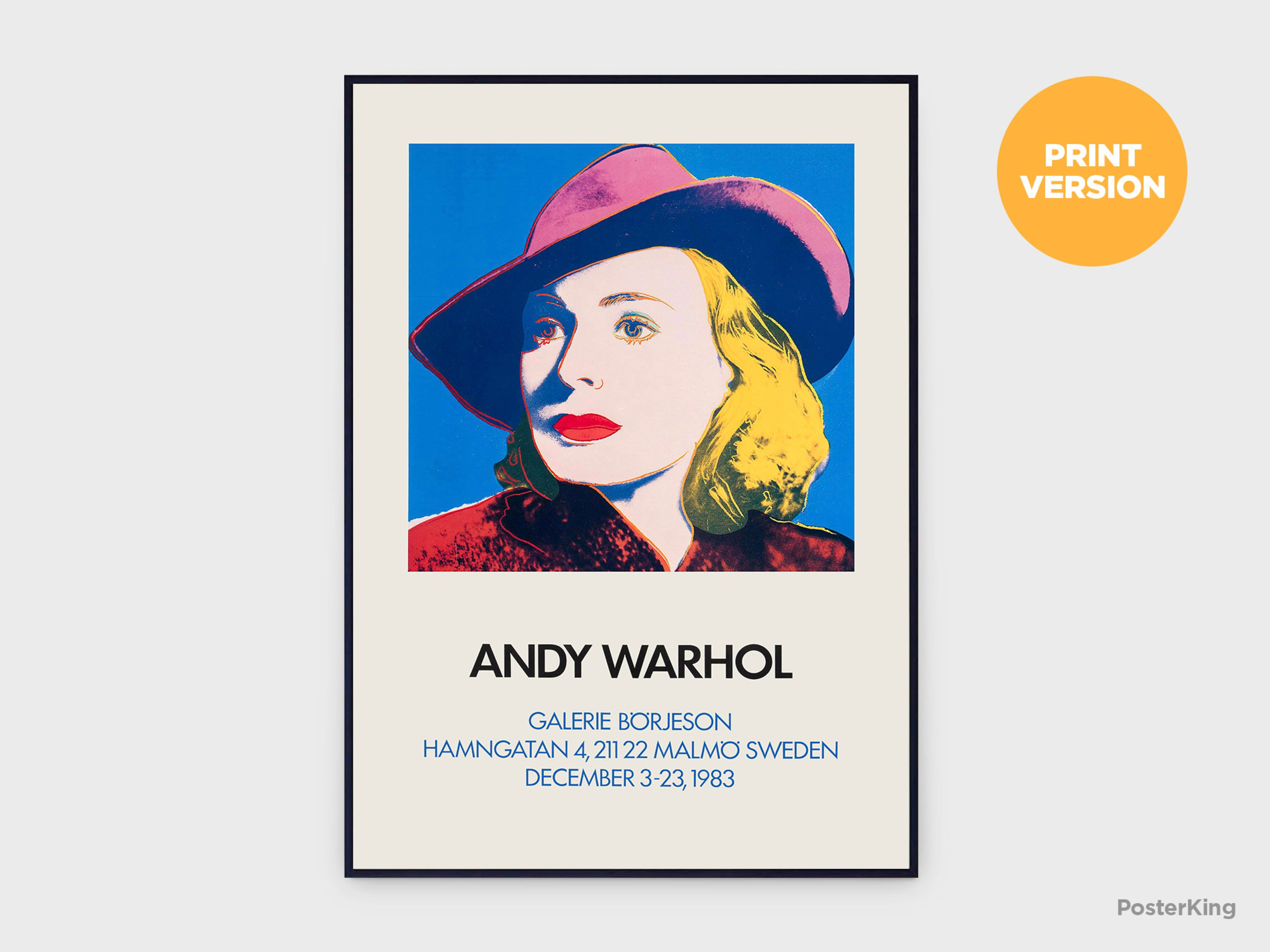 POSTER Andy Warhol Ingrid Bergman 2 Galerie Borjeson MalmÃ¶ 1983 ...