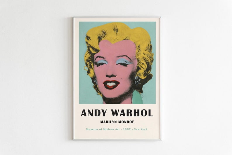 POSTER Andy Warhol Marilyn Monroe Print, Light Blue Marilyn Monroe ...