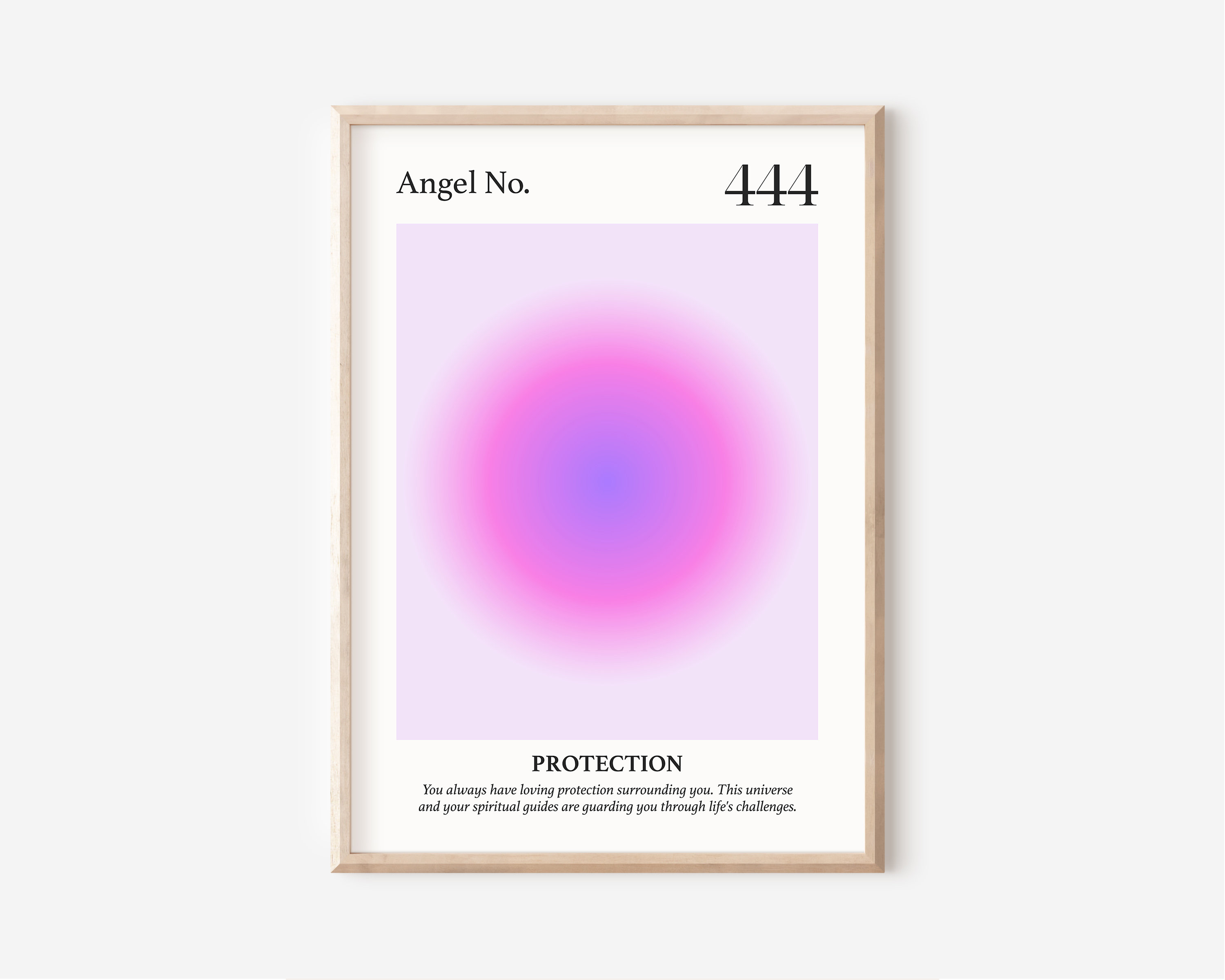 POSTER Angel Number 444 Aura Poster | Protection Manifest Poster | Pink ...