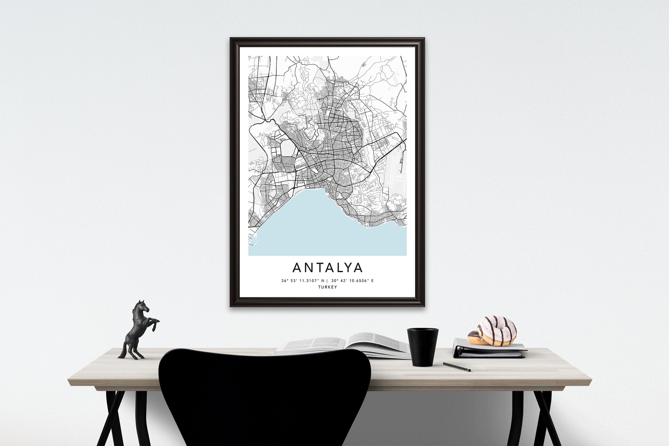 POSTER Antalya Map Print Wall Art Poster Turkey Map Prints World Map ...